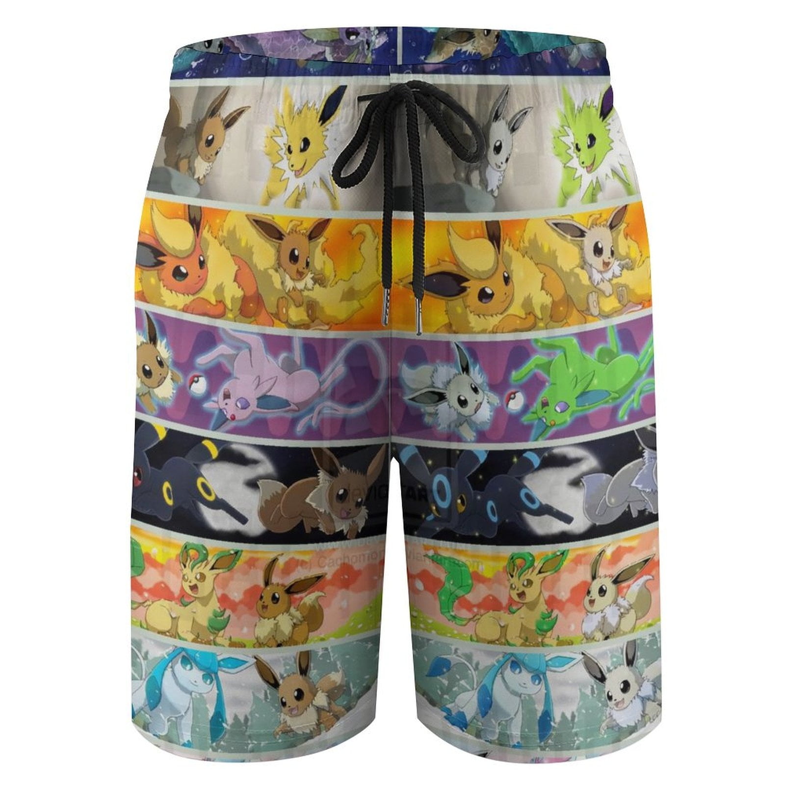 Mens Swim Trunks,Pokemon Eevee,vaporeon,leafeon,umbreon,espeon,glaceon,flareon,jolteon Boys Swim ...