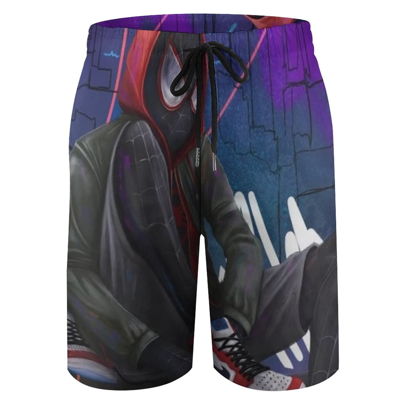 Mens Swim Trunks,Posters Spider Miles Man Boys Swim Trunks with Boxer ...