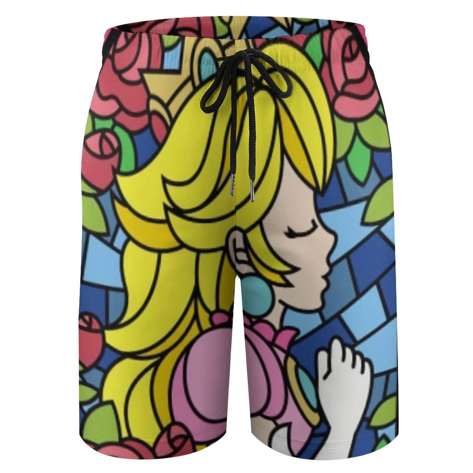 Mens Swim Trunks,Princess Peach Boys Swim Trunks with Compression Liner ...