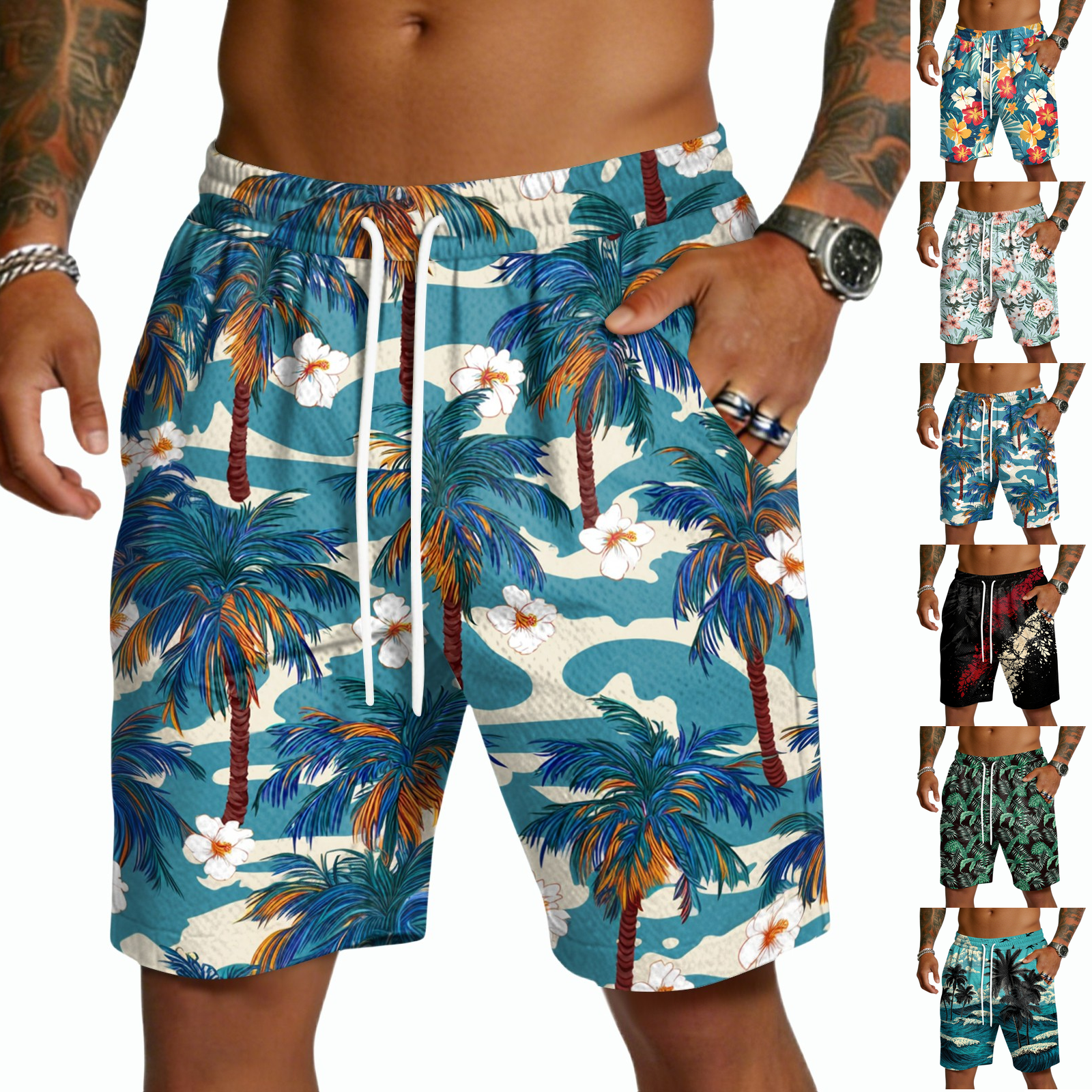 Mens Swim Trunks Quick Dry Bathing Hawaiian Swimming Board Shorts ...