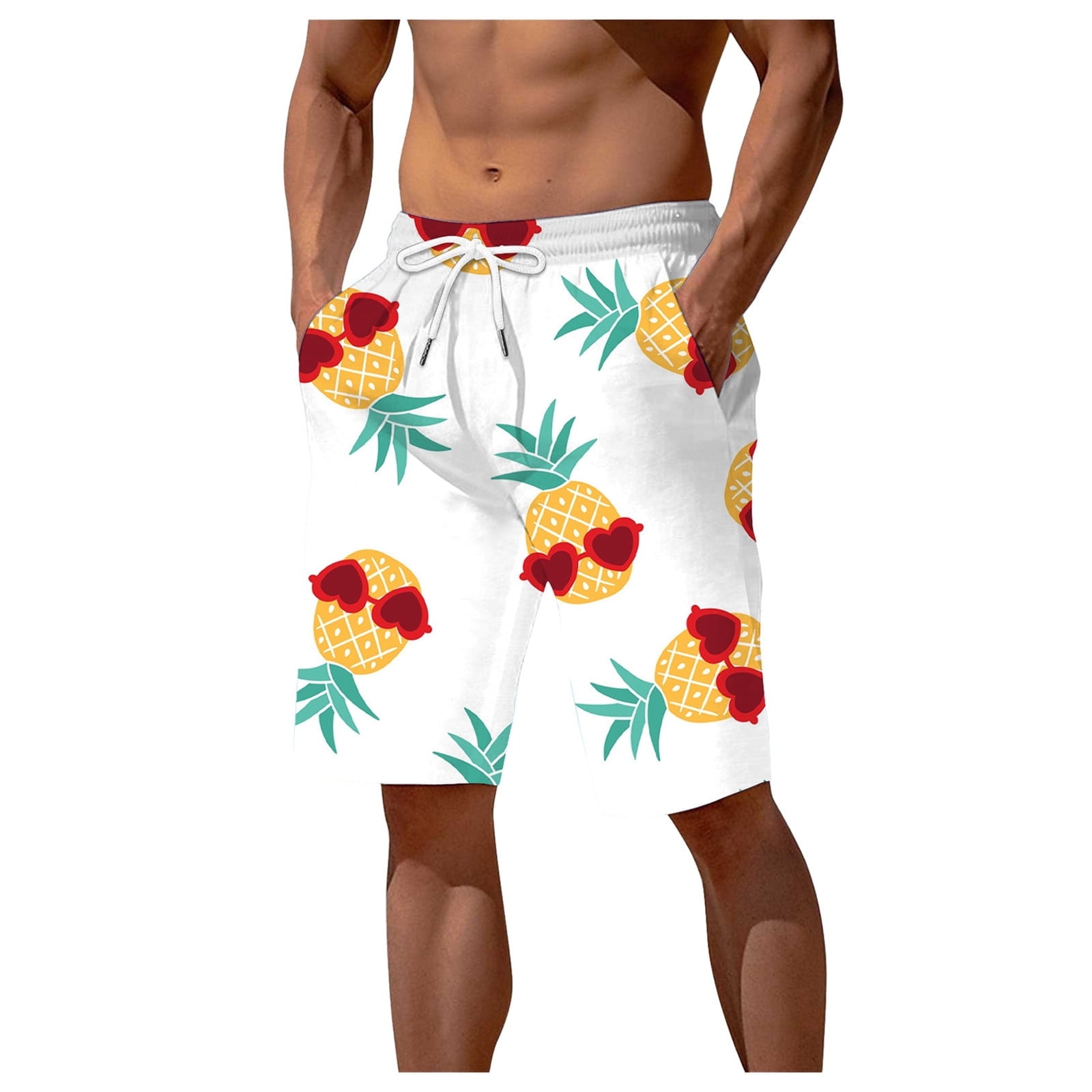 Mens Swim Trunks Quick Dry Summer Coconut Tree Digital 3D Printed ...