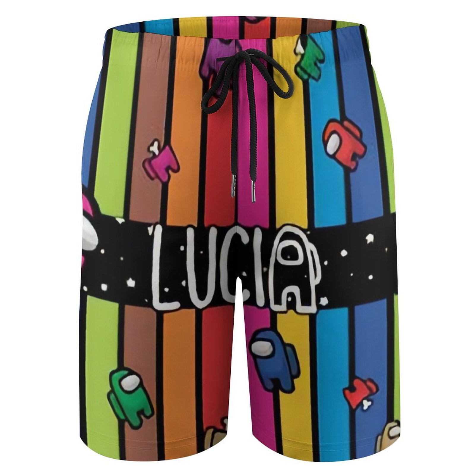 Mens Swim Trunks,Rainbow Among-Us Imposter Crewmate Boys Swim Trunks ...