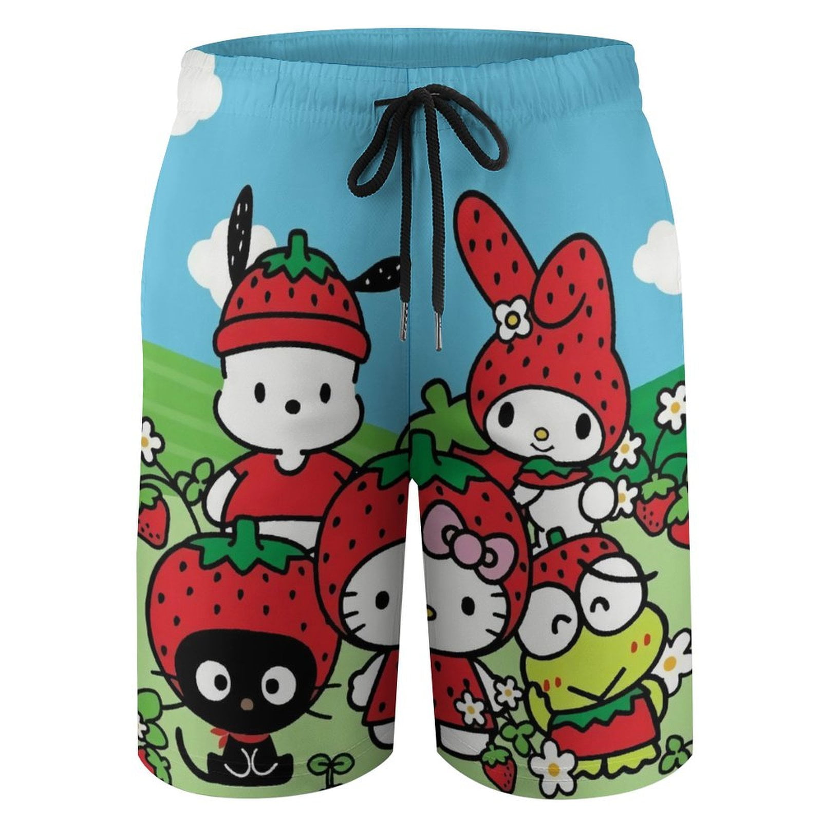 Mens Swim Trunks,Sanrio Kuromi Strawberry Picking Strawberries Boys ...