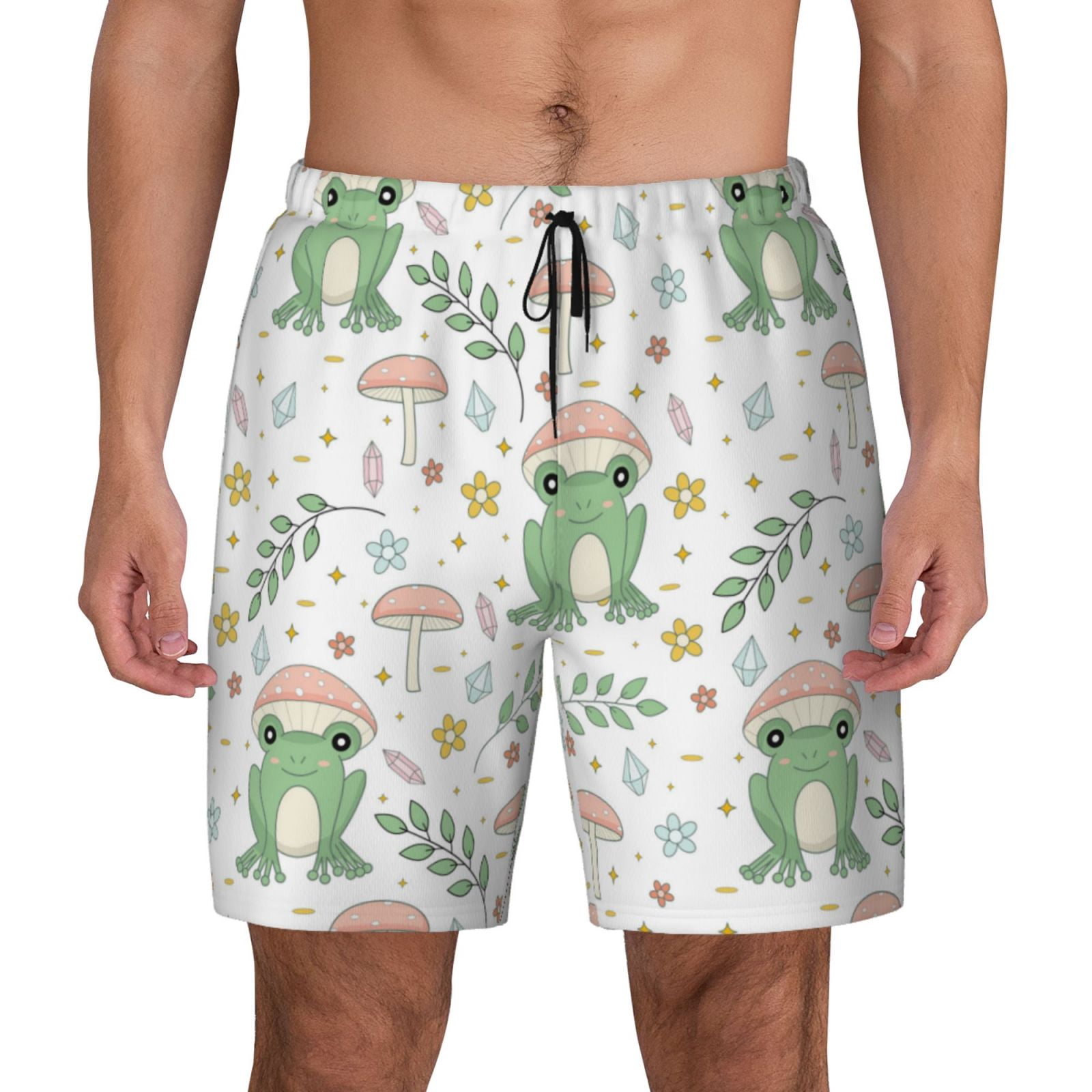 Mens Swim Trunks Shorts - Frog and Mushrooms Stylish & Comfortable ...