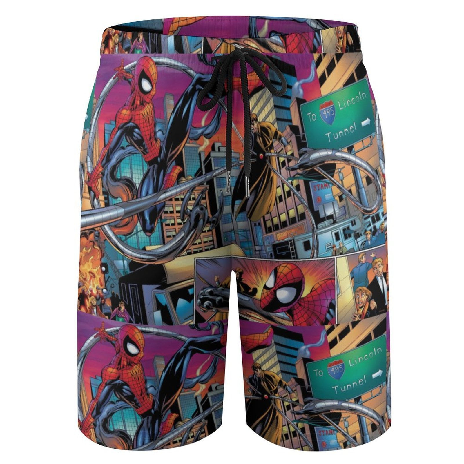 Mens Swim Trunks,Spider-Man Vs. Doctor Octopus Boys Swim Trunks Swim ...