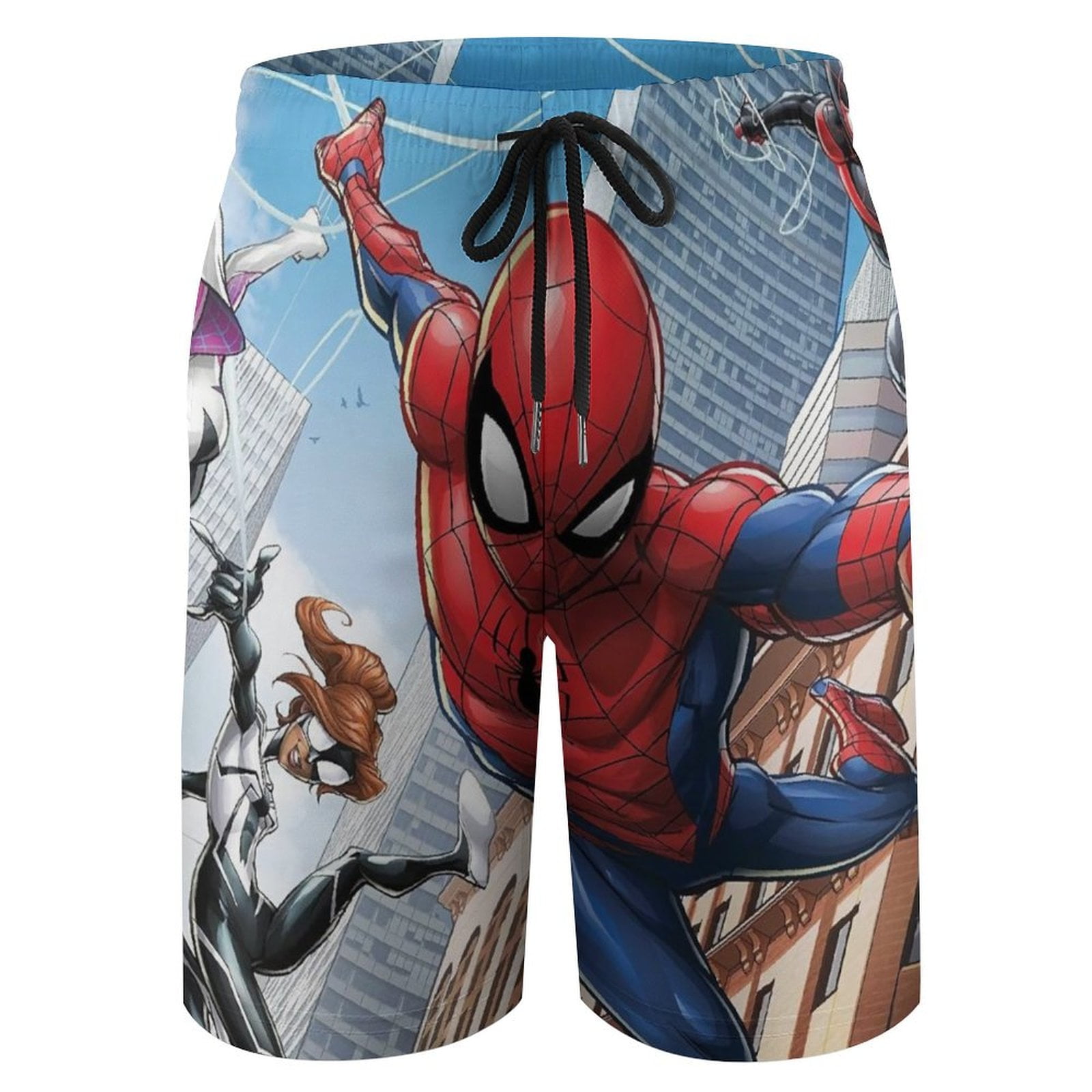 Mens Swim Trunks,Spider-Man - Web Heroes Boys Swim Trunks with Boxer ...