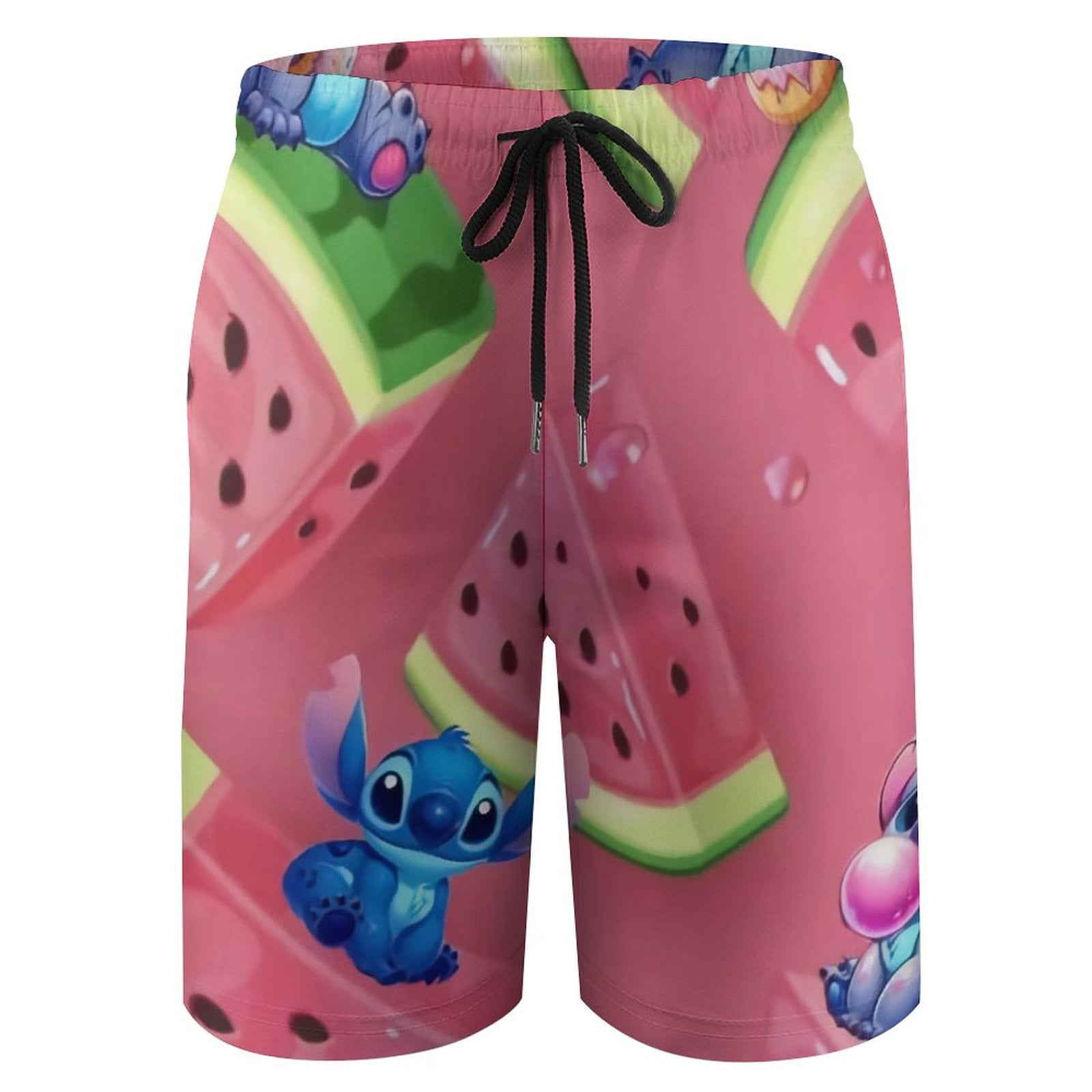 Mens Swim Trunks,Stitch Eating Watermelon Boys Swim Trunks with Boxer ...
