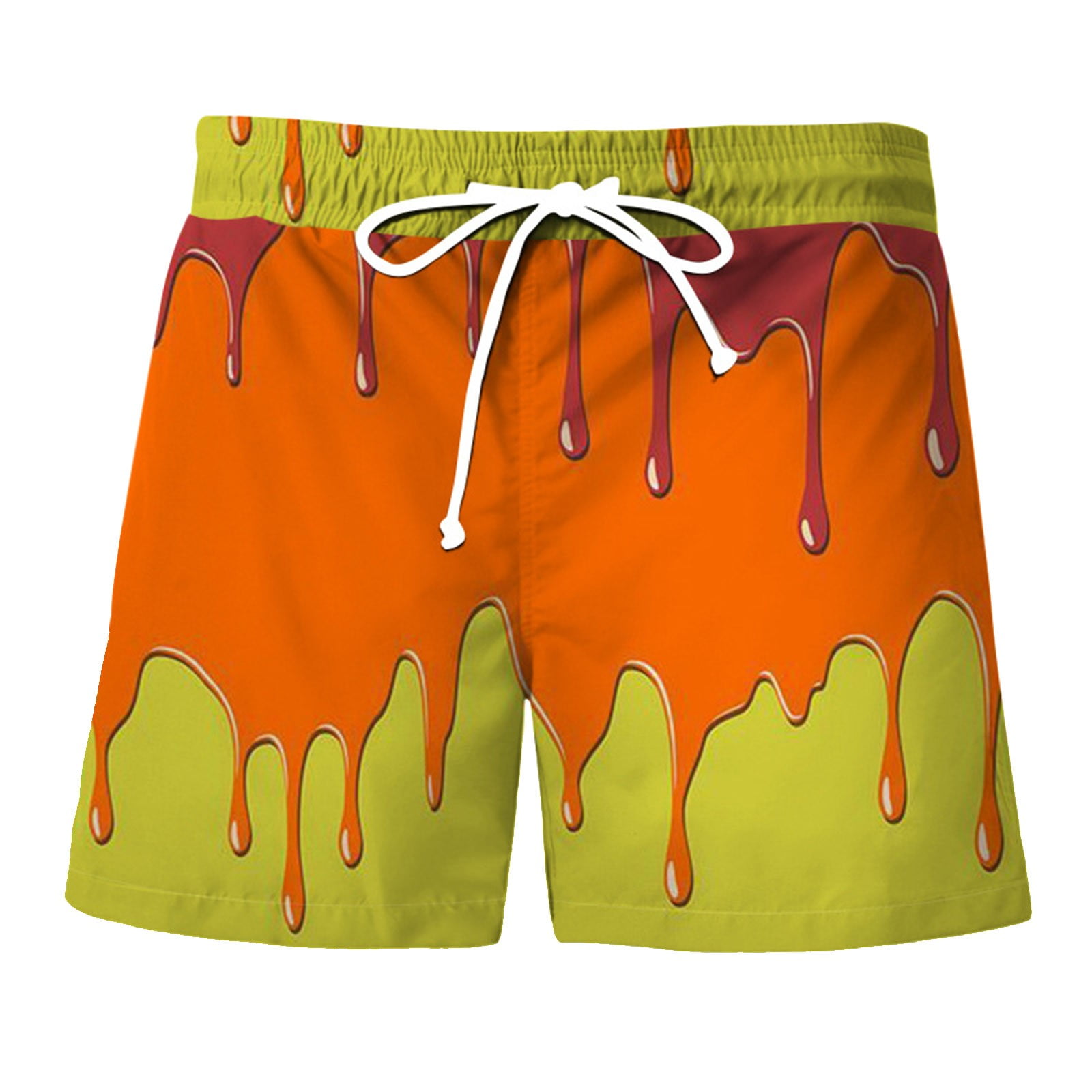 Mens Swim Trunks Summer Gradient Tie Dye Sports Casual Couple Pants