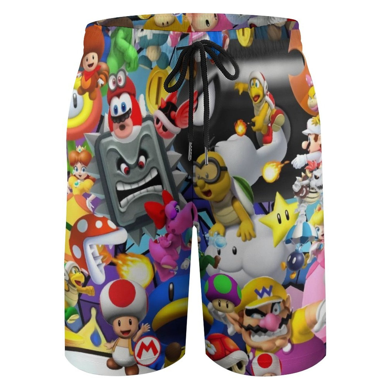 Mens Swim Trunks,Super Mario Group Portrait Boys Swim Trunks with ...