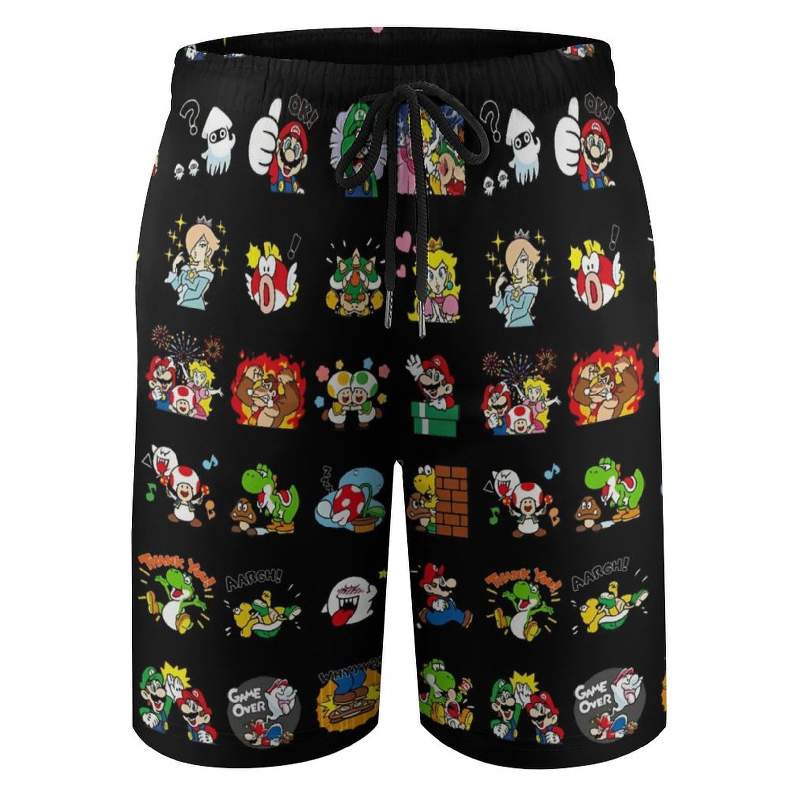 Mens Swim Trunks,Super Mario Illustrations Boys Swim Trunks with Boxer ...