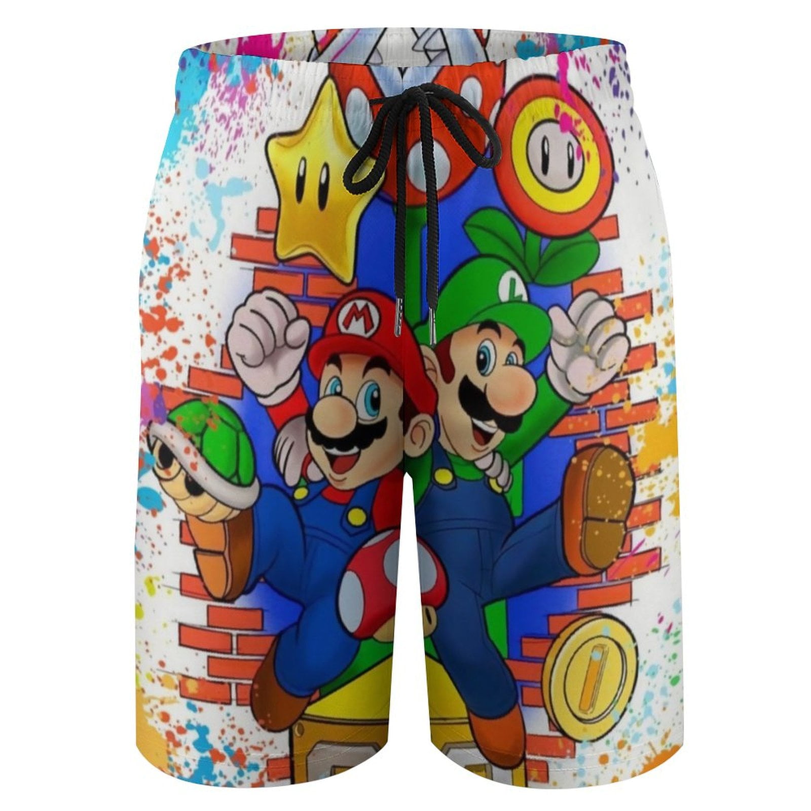 Mens Swim Trunks,Super Mario Luigi Boys Swim Trunks with Compression ...