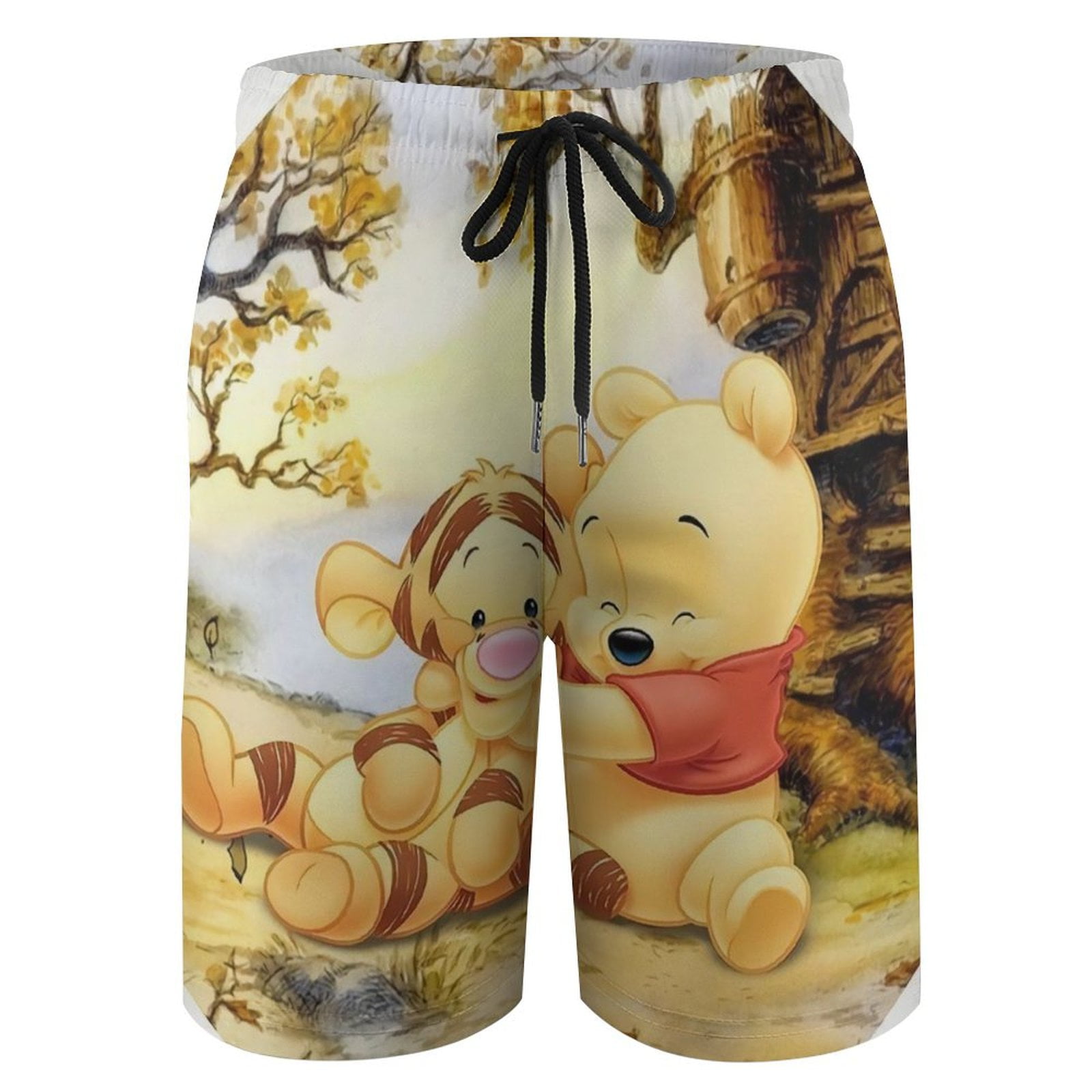 Mens Swim Trunks,Winnie The Pooh - Floral Circle Pooh Boys Swim Trunks ...
