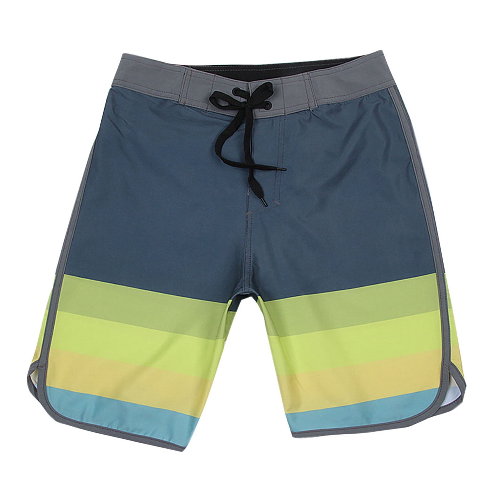 Mens Swim Trunks With Mesh Lining Gradient Quick Dry Bathing Suits For
