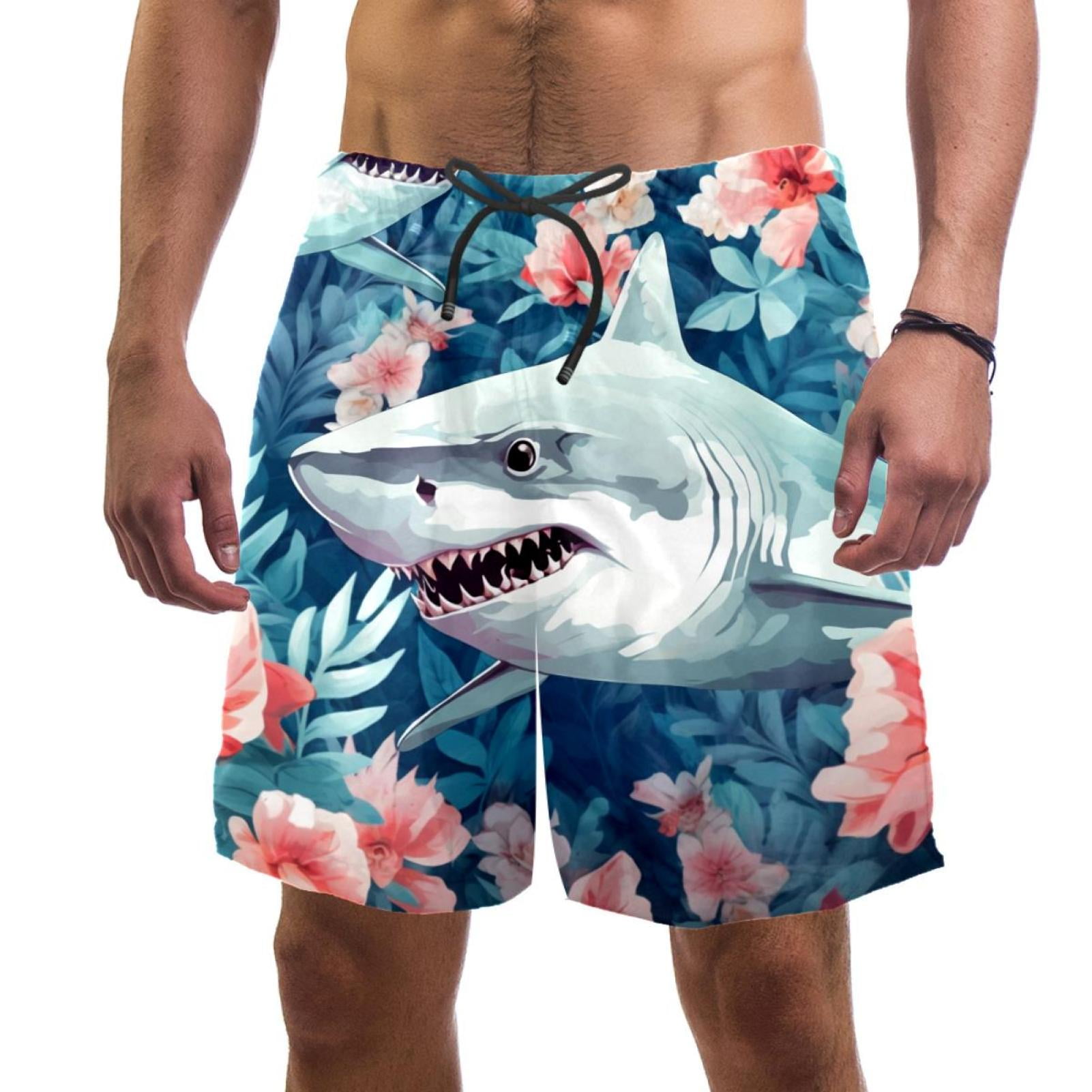 Mens Swimming Shorts Adustable Draswstring Elastic Board Surfing Shorts ...