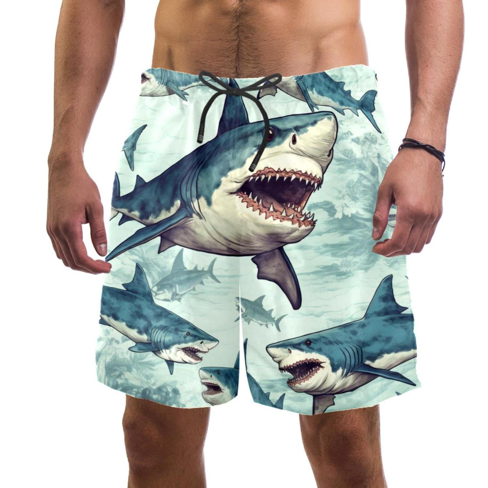 Mens Swimming Shorts Adustable Draswstring Elastic Board Surfing Shorts ...