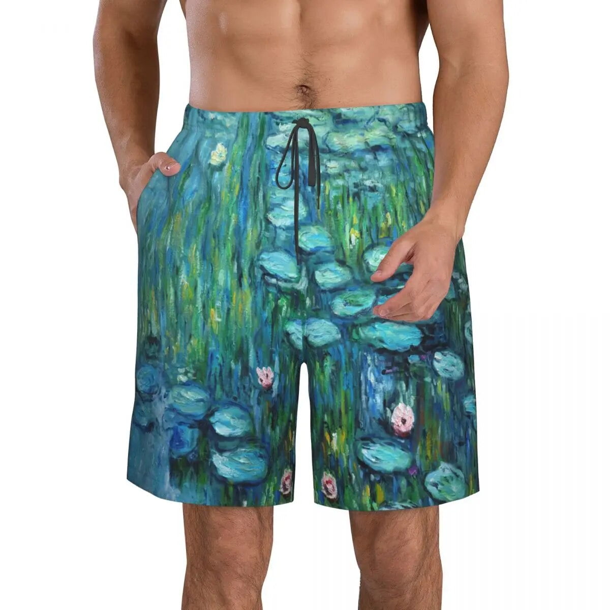 Mens Swimwear Swim Short Trunk Claude Monet Art Print Beach Board ...