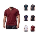 Mens T-Shirts 2026 Summer Solid V Neck Short Sleeve T Shirts for Man ...