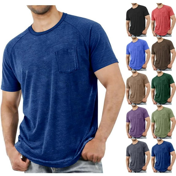 Mens T-Shirts Casual Basic Crew Neck Short Sleeve Tee Under $10 Tee ...
