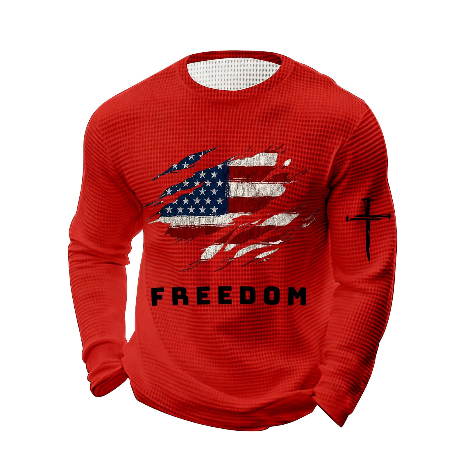 Mens T Shirts Long Sleeve Crewneck Funny Letter Graphic Print Fall ...