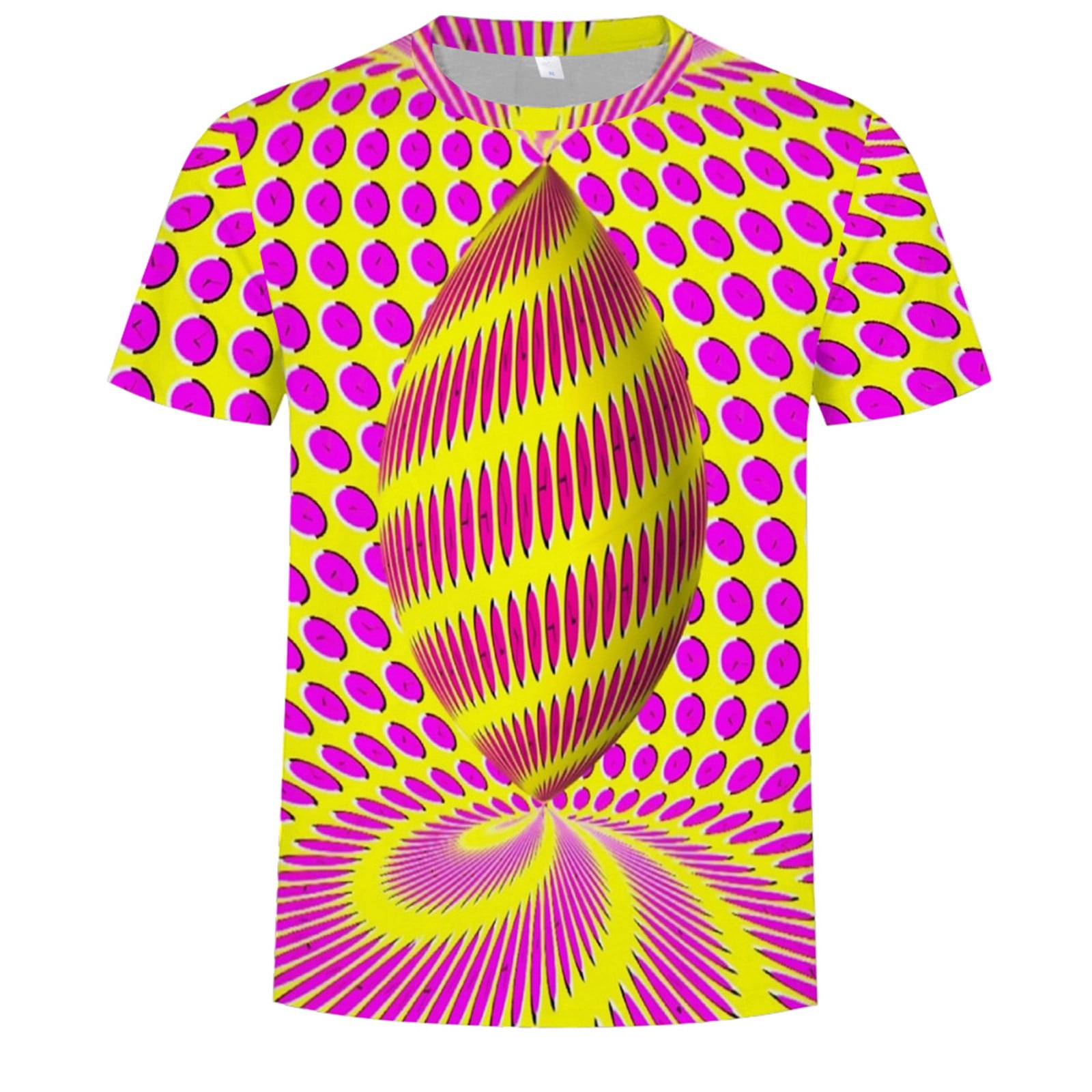 Mens T-Shirts Male Spring All Print Short Sleeve Round Neck T Shirt ...