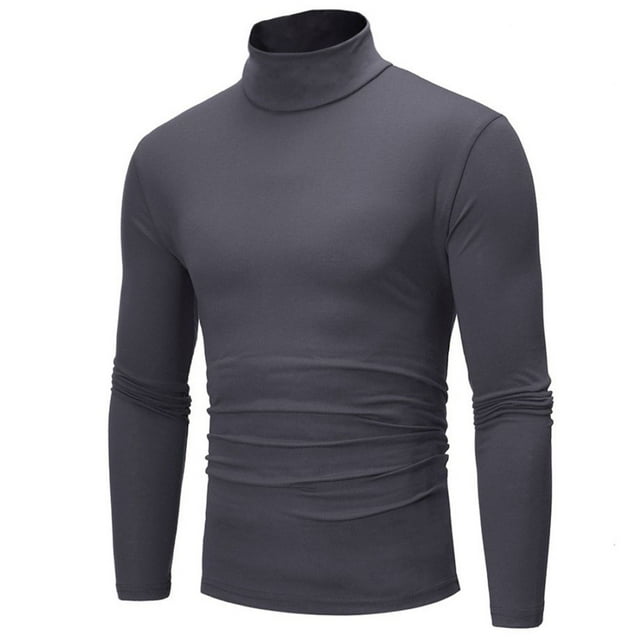Mens T Shirts Solid Color Round Neck Short Sleeve Winter Warm High
