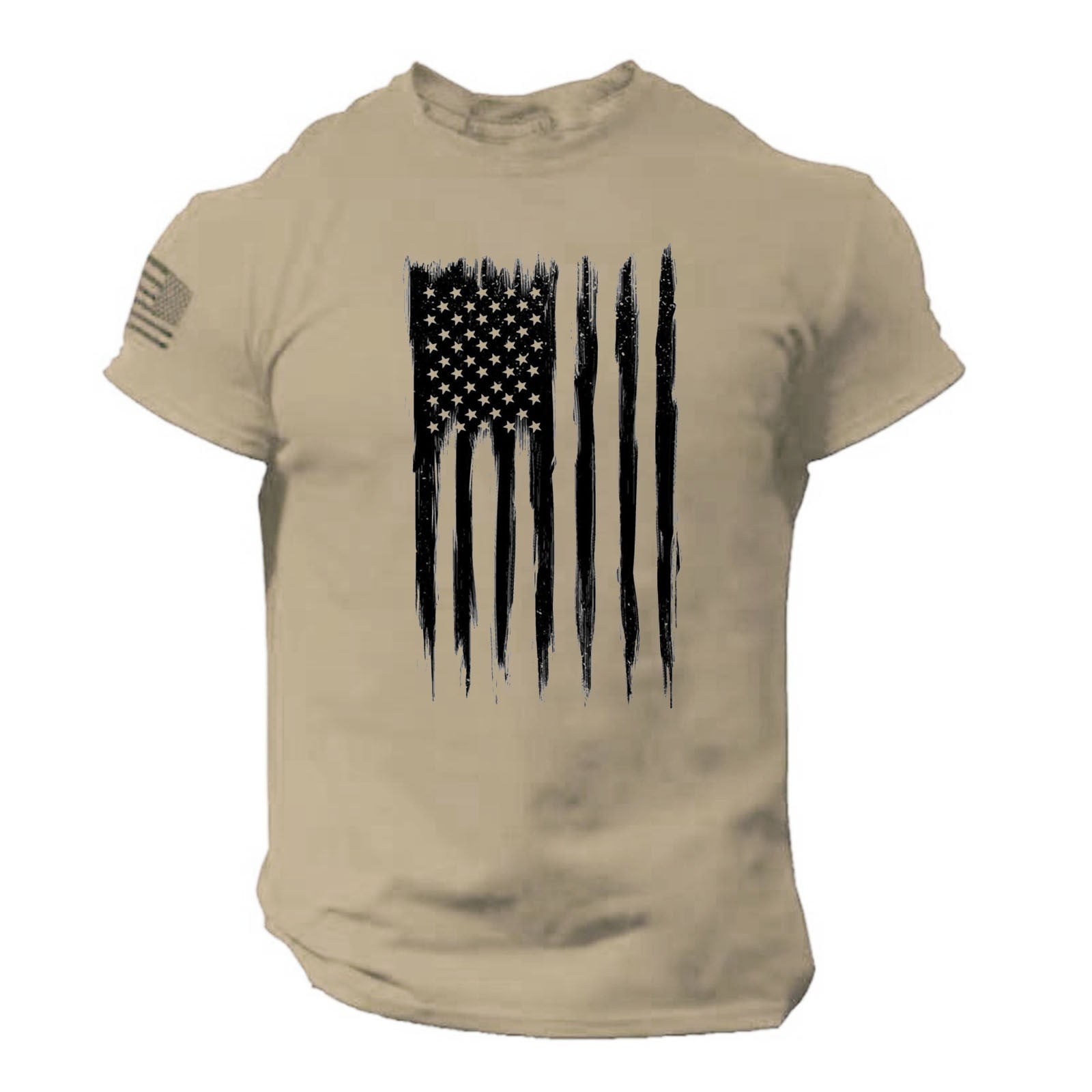 Mens T-shirts Casual Summer Men'S Us Flag Logo Casual Fitness 3d ...
