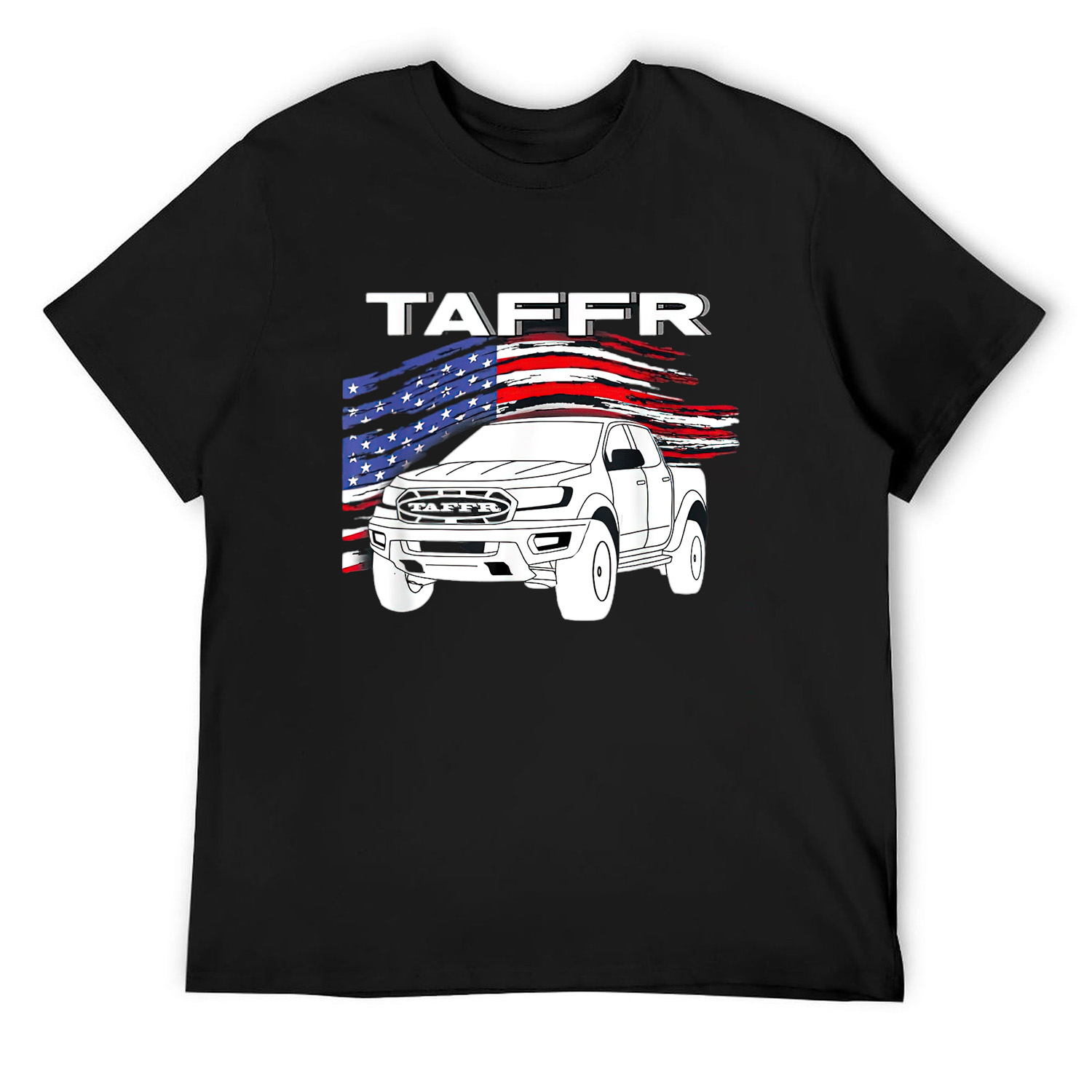 Mens Taffr American Flag Pickup Truck Viral Saying Funny T-Shirt Black ...