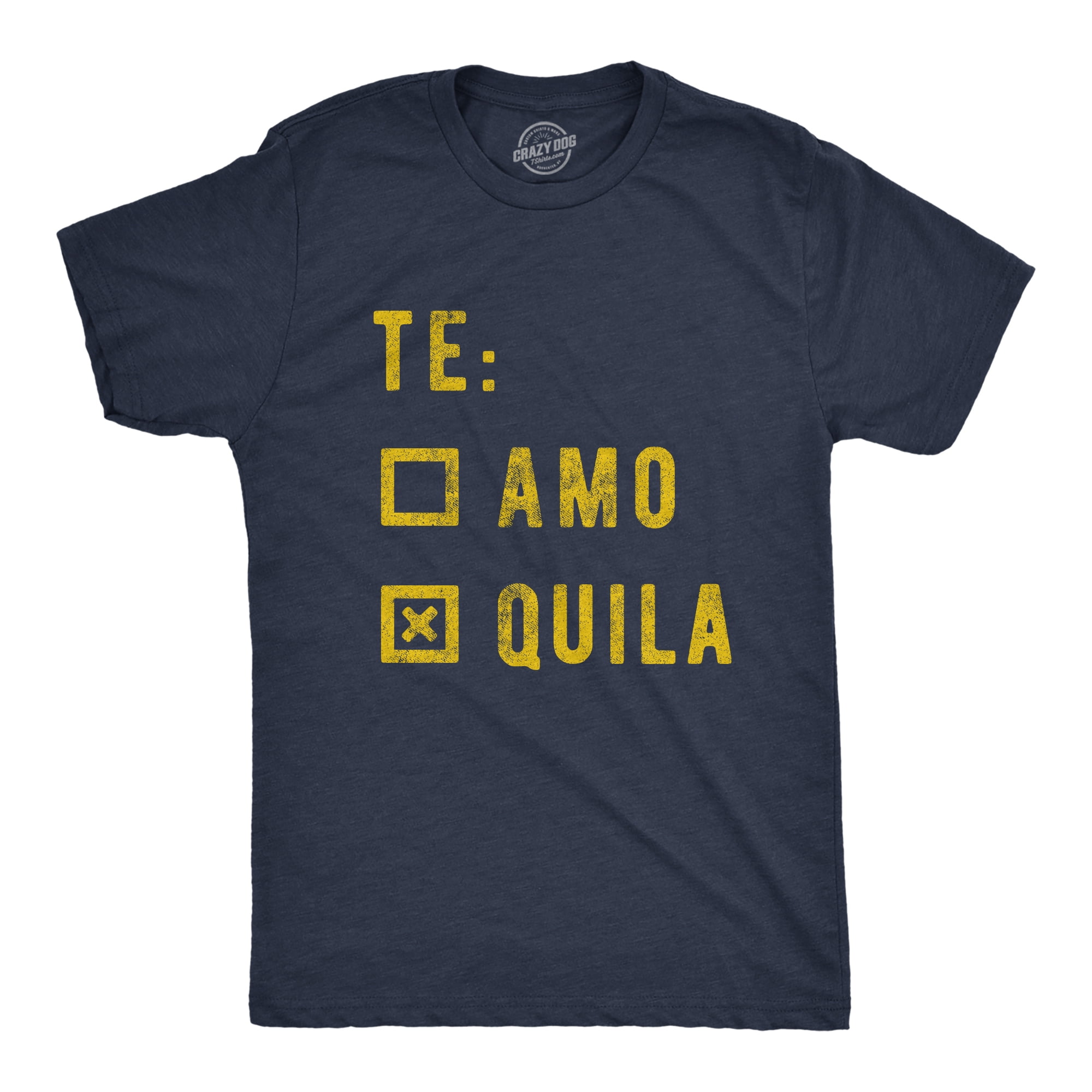 Mens Te amo Tequila T Shirt Funny Taco Tuesday Margarita Graphic Tee Graphic Tees - Walmart.com