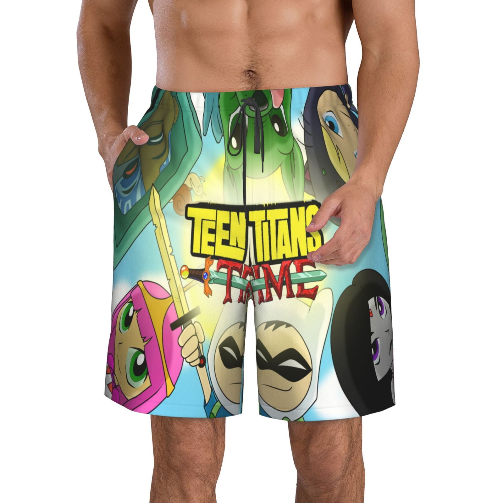 Mens Teen Titans Go Swim Trunks Quick Dry Bathing Suit Stretch Board Shorts Summer Beach Shorts ...
