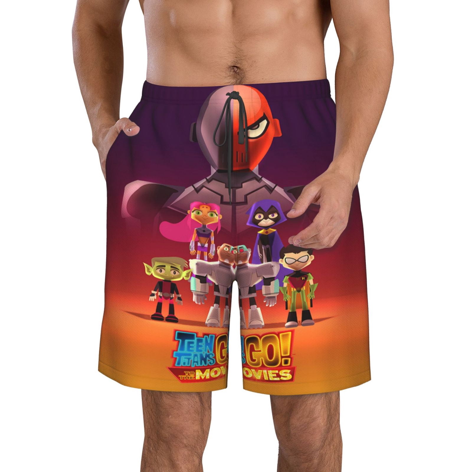 Mens Teen Titans Go Swim Trunks Quick Dry Bathing Suit Stretch Board ...