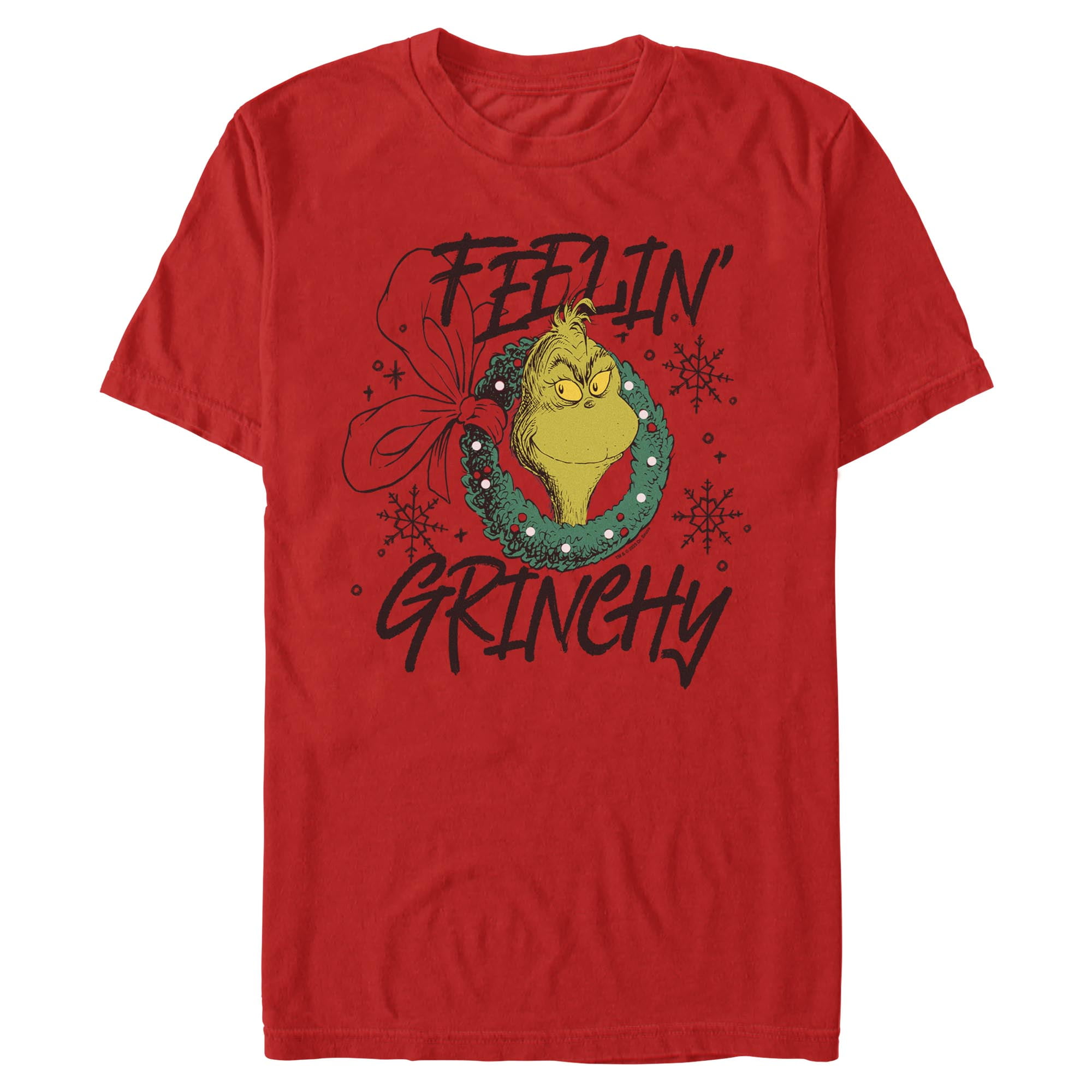 Mens The Grinch Feeling Grinchy Wreath T Shirt - Walmart.com