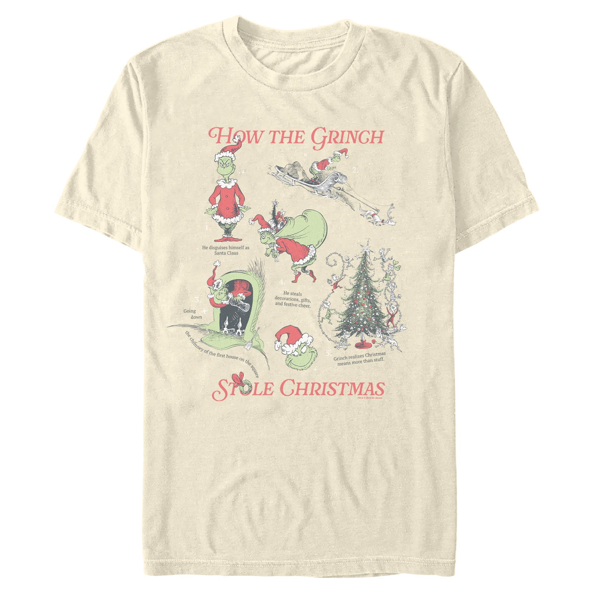 Mens The Grinch How Stole Christmas Steps T Shirt - Walmart.com