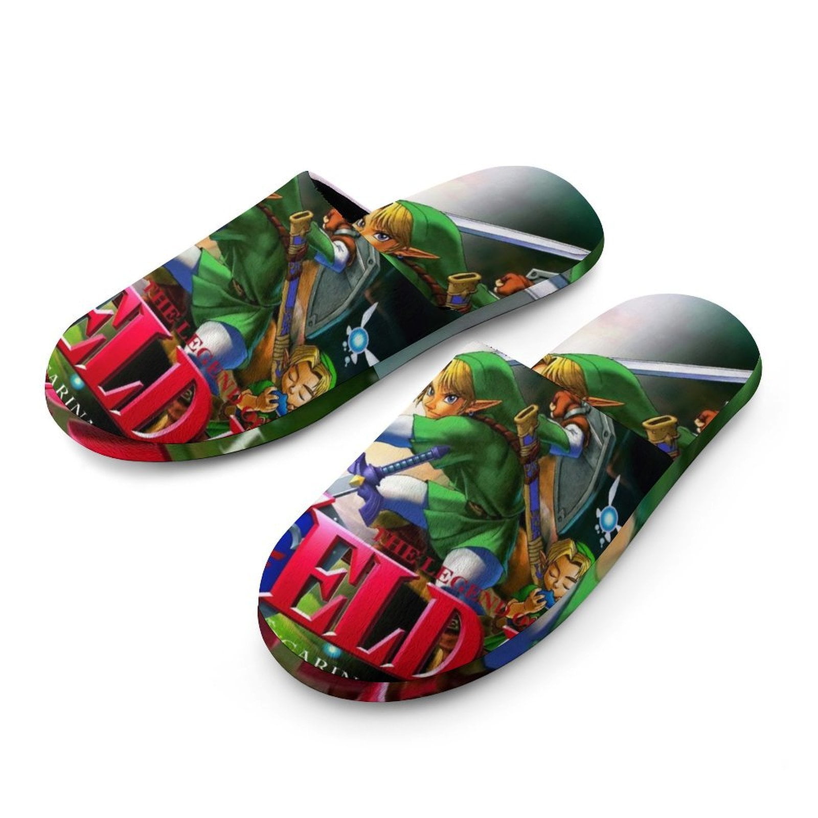 Mens The Legend of Zelda Slippers Non-Slip Fuzzy House Slippers Warm ...