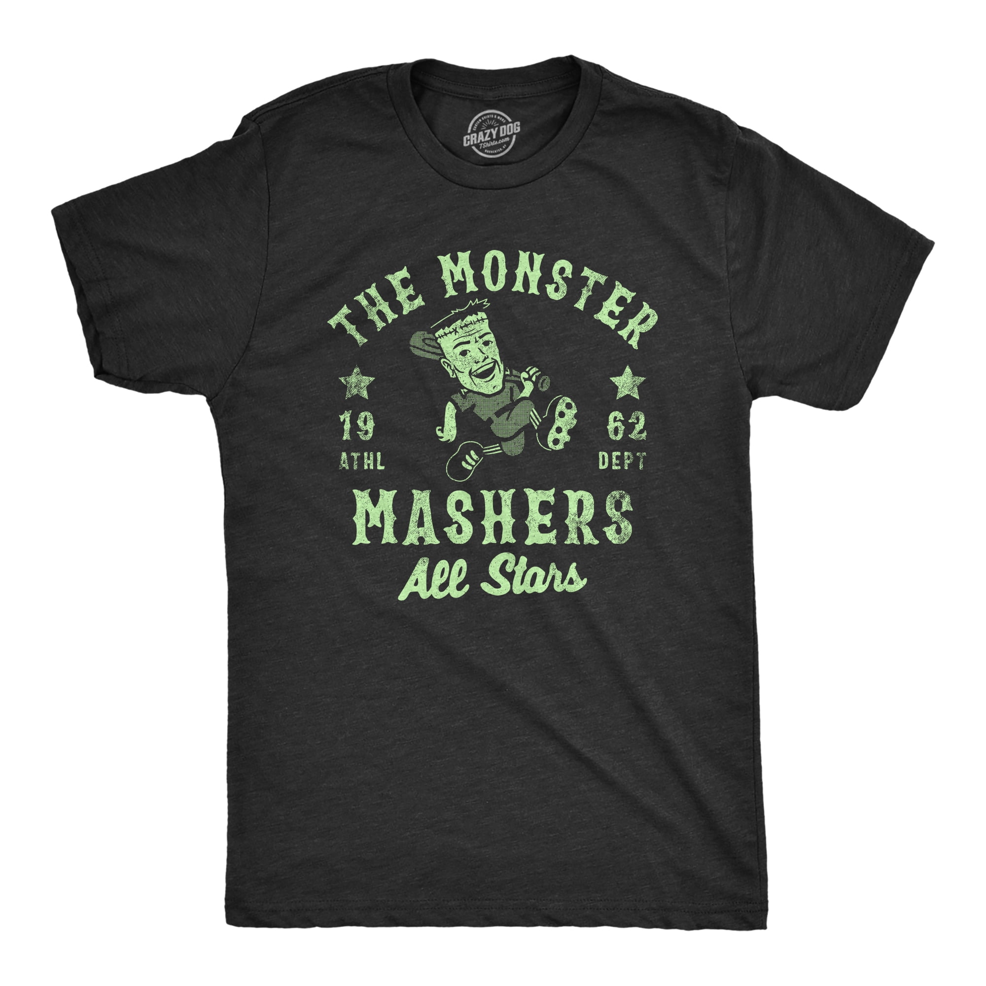 Mens The Monster Mashers All Stars T Shirt Funny Halloween Baseball ...