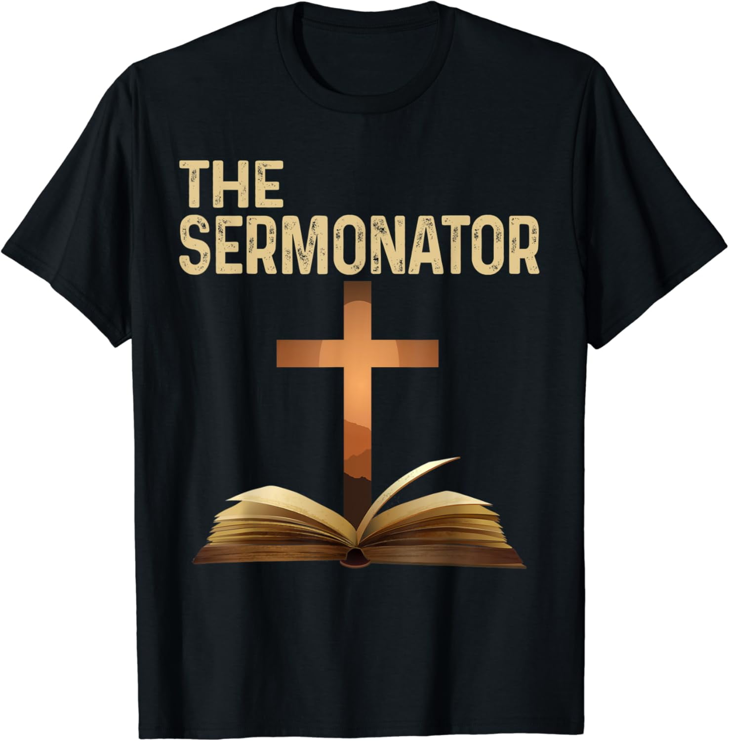 Mens The Sermonator Pastor Appreciation Christian Cross Tee T-Shirt The Sermonator Tee - Walmart.com