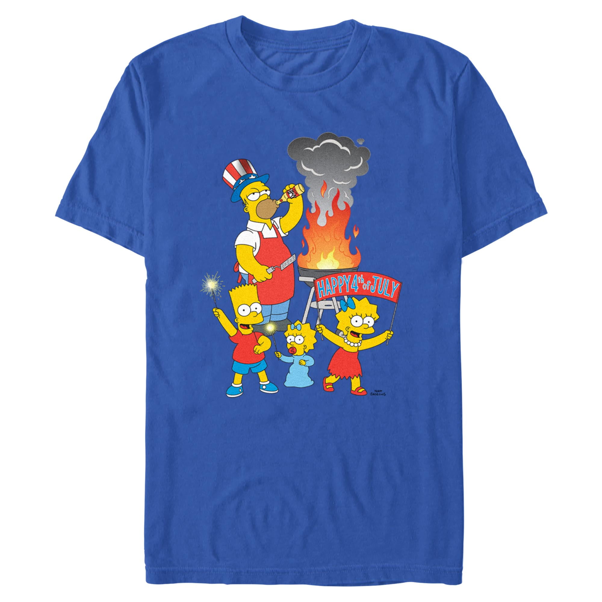Mens The Simpsons Happy 4th July Barbecue T Shirt - Walmart.com