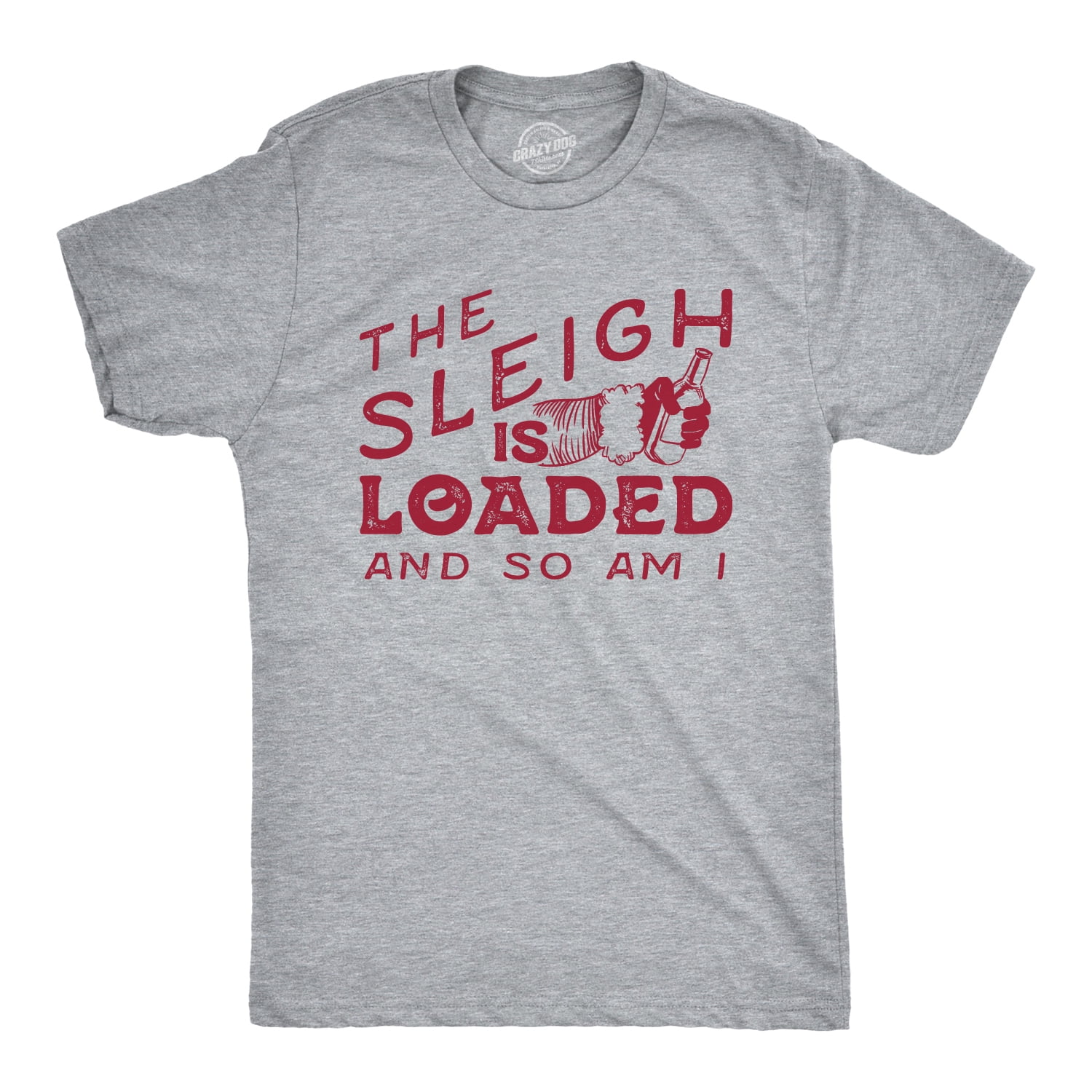 Mens The Sleigh Is Loaded and so Am I T Shirt Funny Santa Claus ...