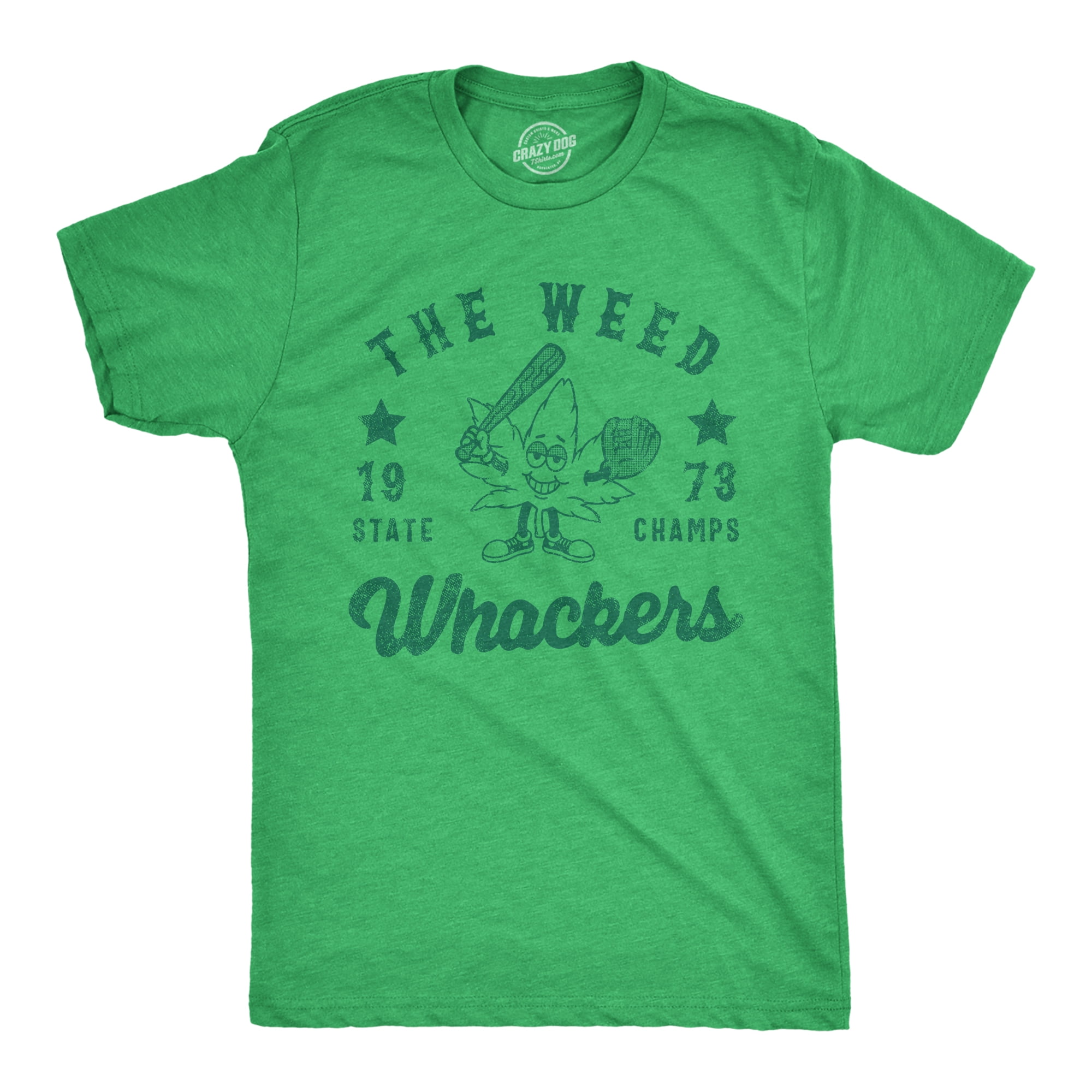 Mens The Weed Whackers State Champs T Shirt Funny 420 Weed Baseball ...