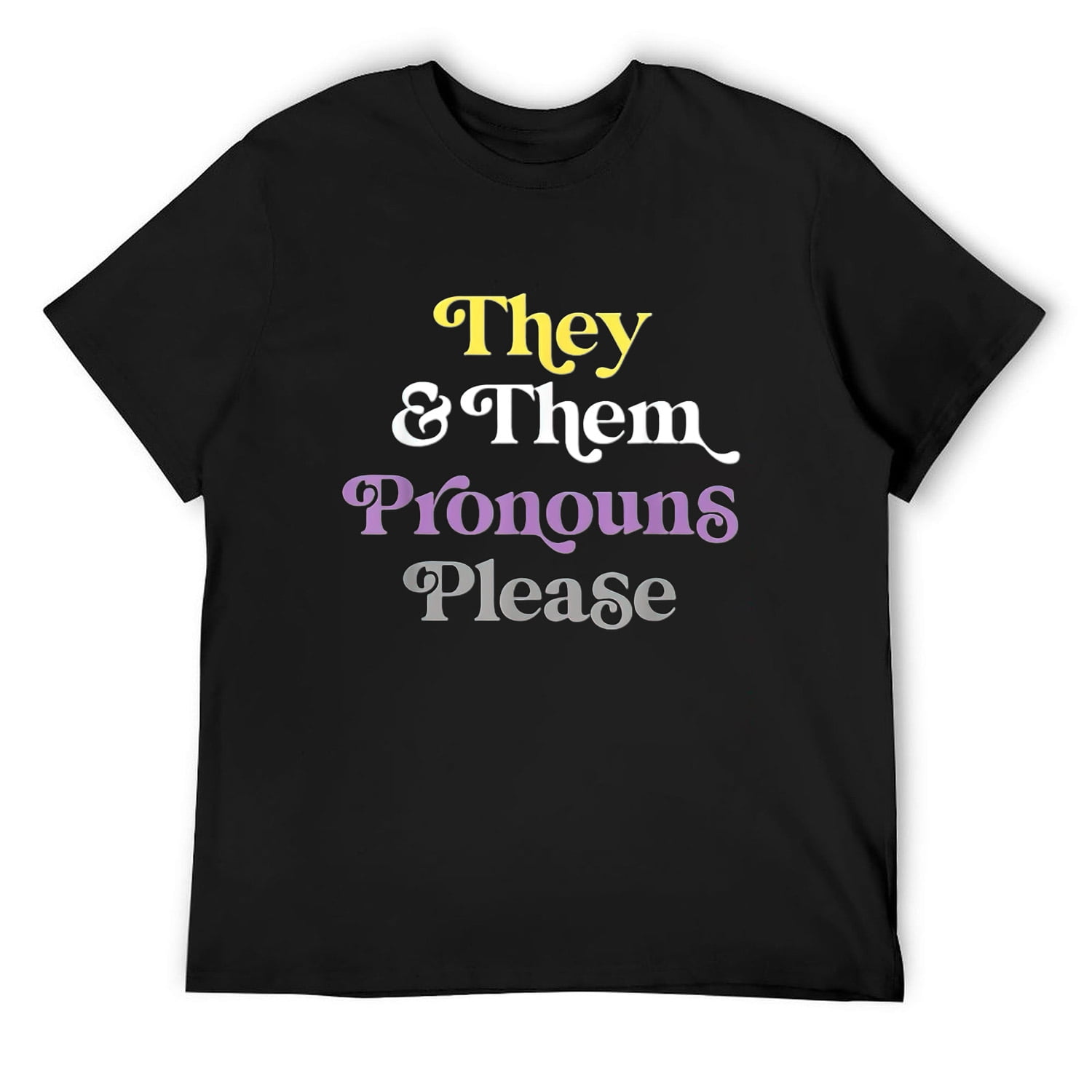 Mens They & Them Pronouns Please Non-Binary Lgbtqia Pride Flag T-Shirt ...