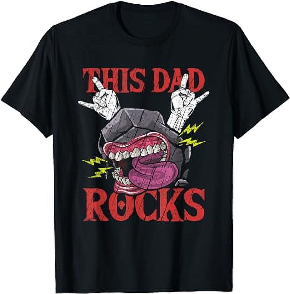 Mens This Dad Rocks Dad Daddy Heavy Metal Father Papa Poppa T-Shirt ...