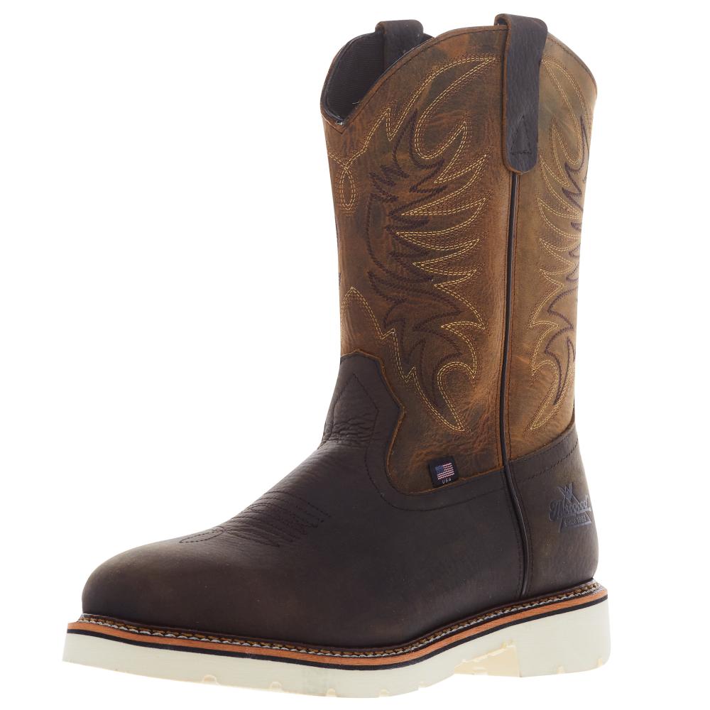 Mens Thorogood Square Wellington Pebble Brown Steel Toe Boot - Walmart.com