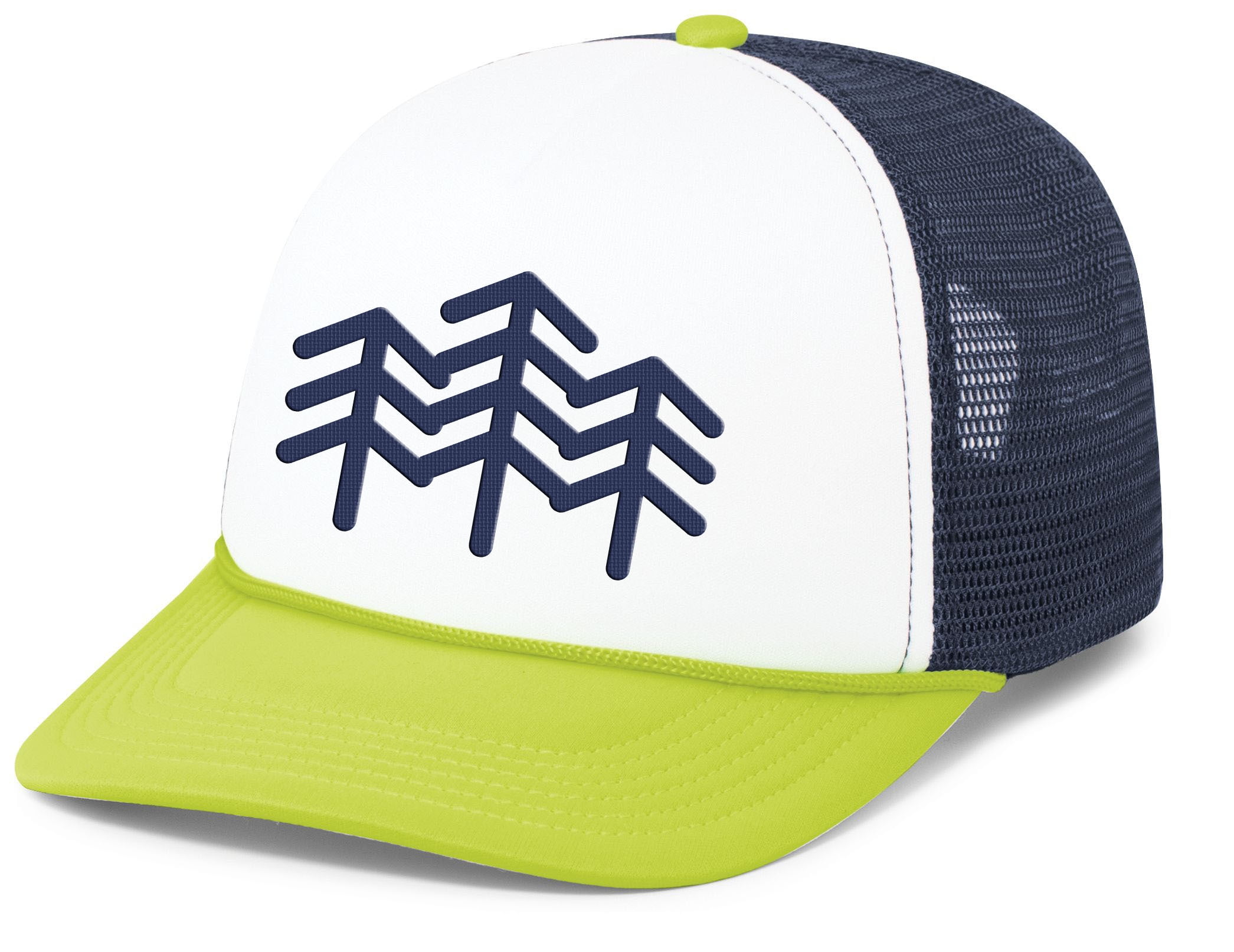 Mens Three Pine Trees Outdoors Rope Hat Embroidered Foam Front Mesh ...