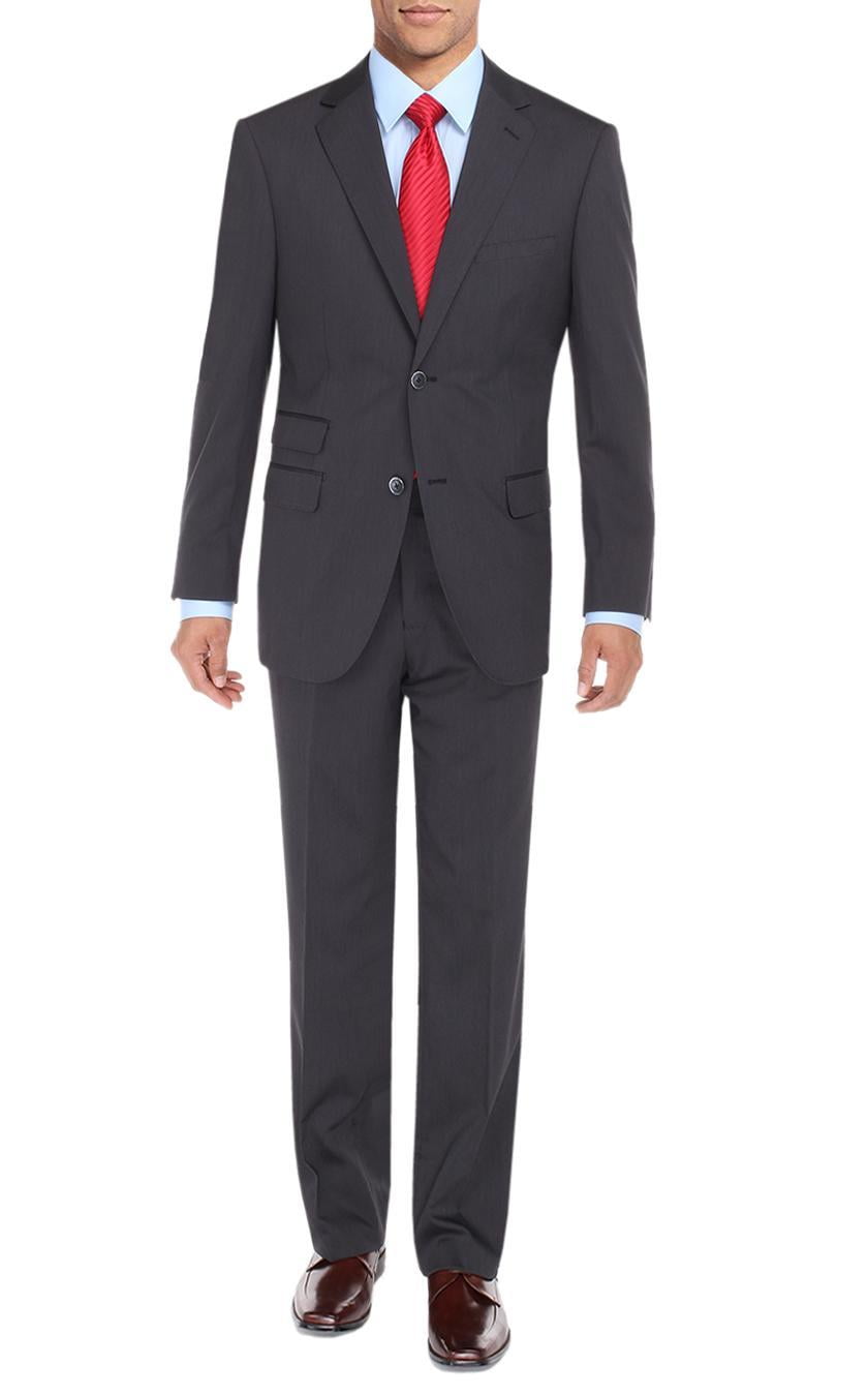 Mens Ticket Pocket 2-piece Charcoal Modern Fit Suit DTI - Walmart.com