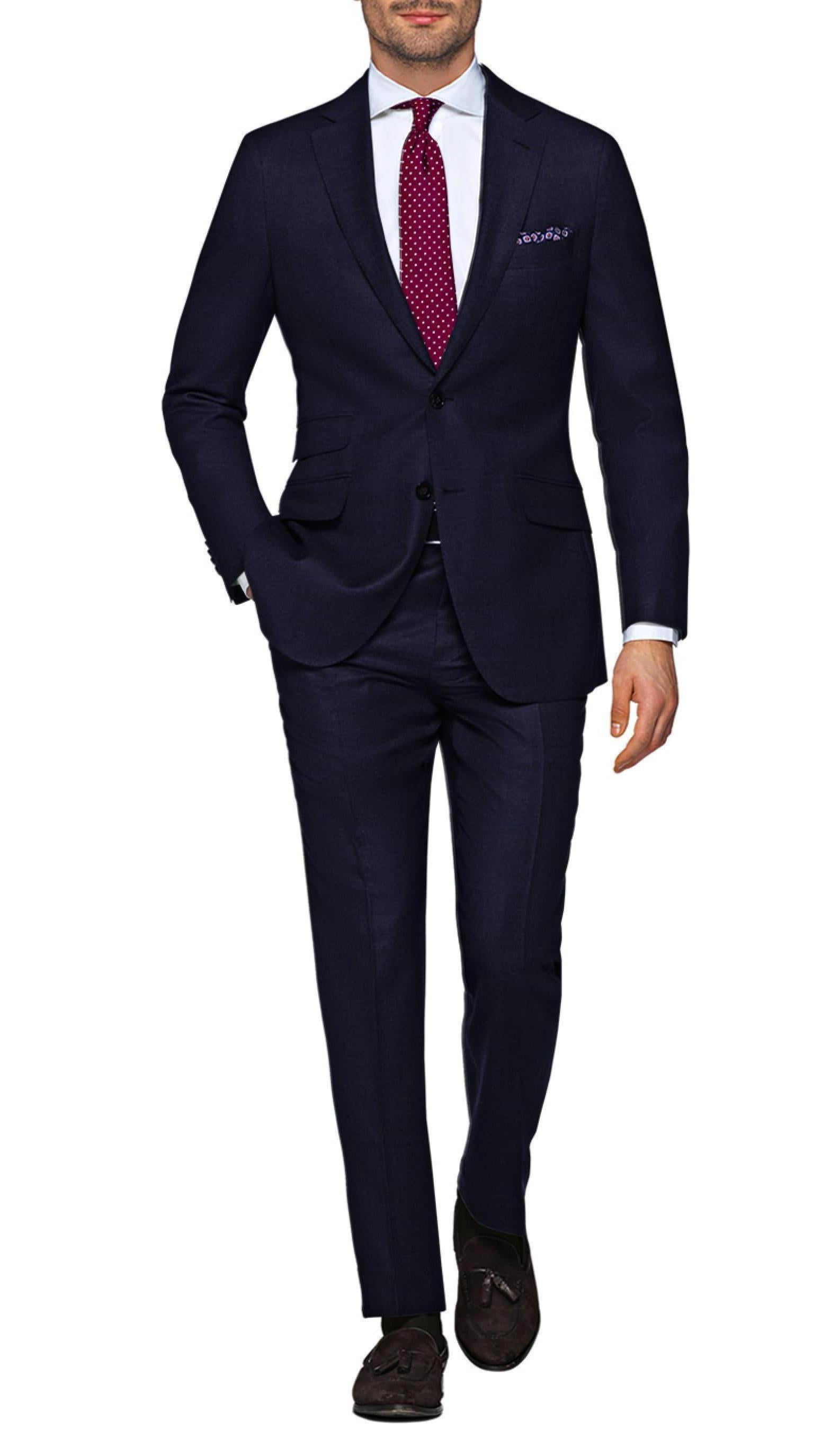 Mens Ticket Pocket 2-piece Dk Navy Cotton Modern Fit Suit - Walmart.com