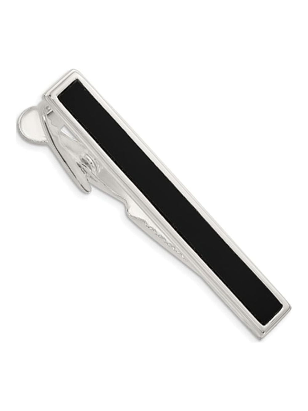 Gem & Harmony Mens Tie Bar in Stainless Steel with Black Onyx for Men ...