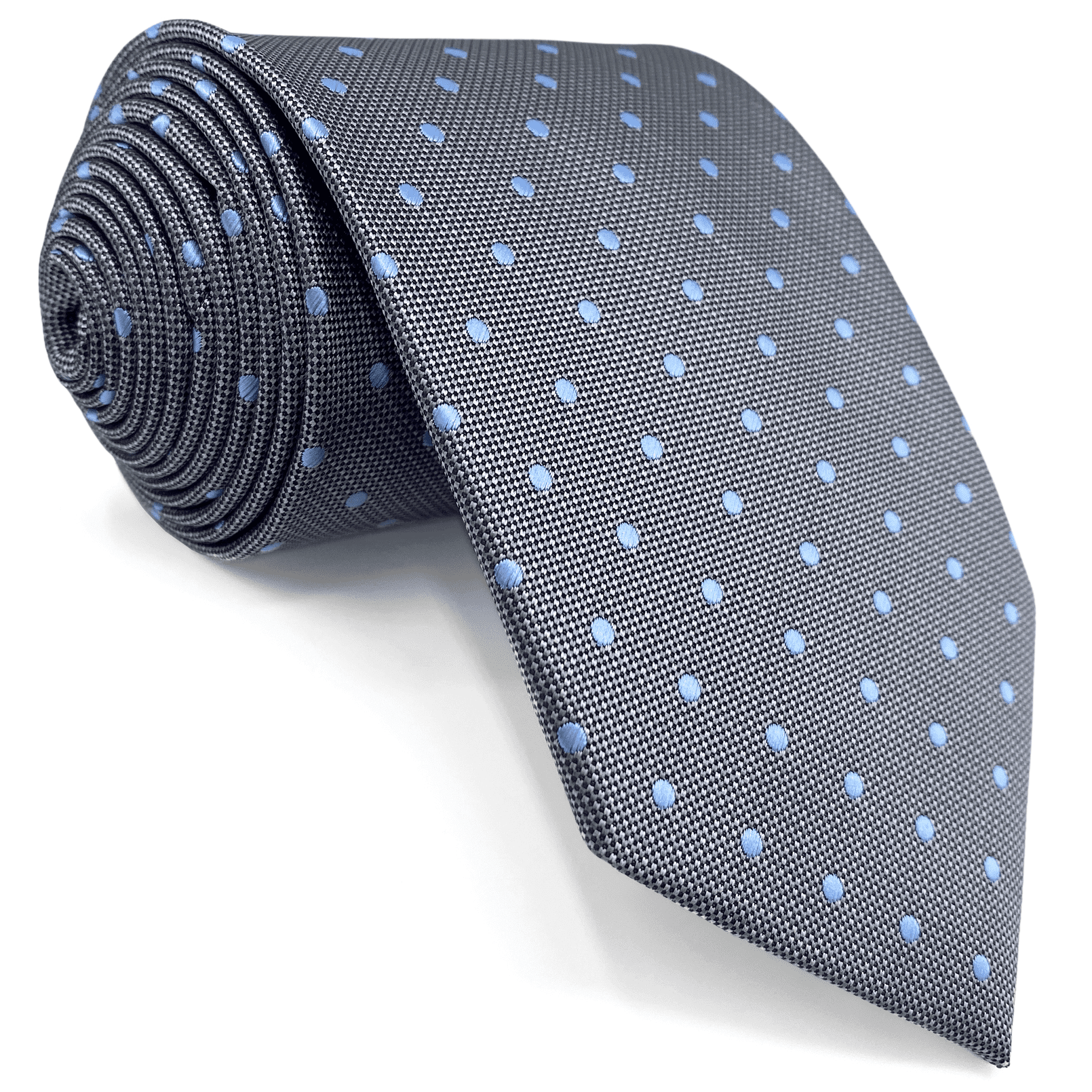 Mens Tie Grey Blue Dots Neckties for Men Silk Skinny 2.36 inches ...