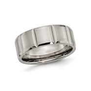 Mens Chisel 7mm Comfort Fit Titanium Polished Wedding Band Ring with ...
