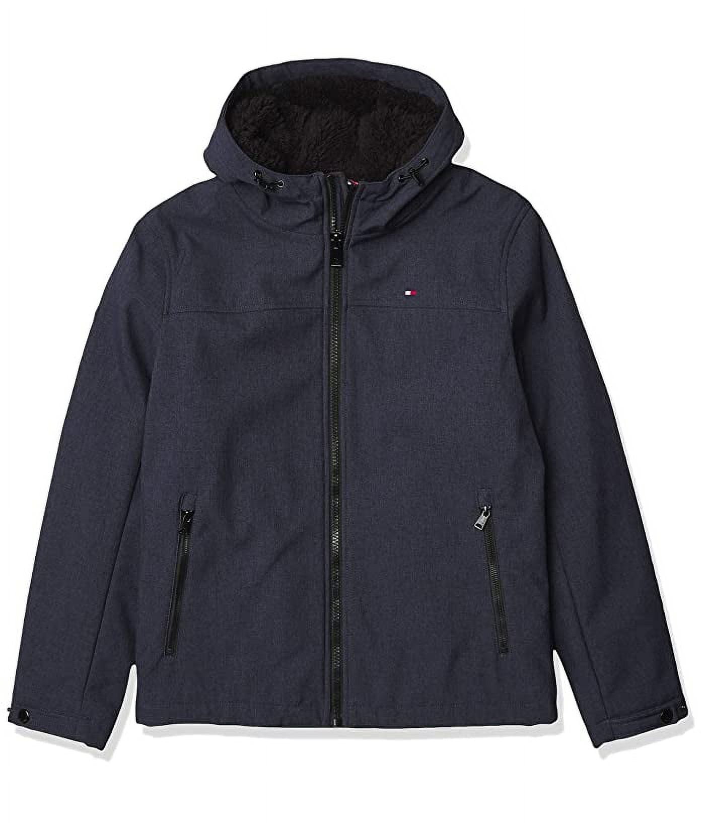Mens Tommy Hilfiger Sherpa Lined Softshell Jacket M, Heather Navy ...