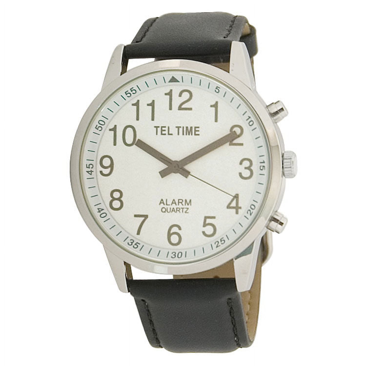 Mens Touch Talking Watch- Extra-Large Face- Leather Band- English ...