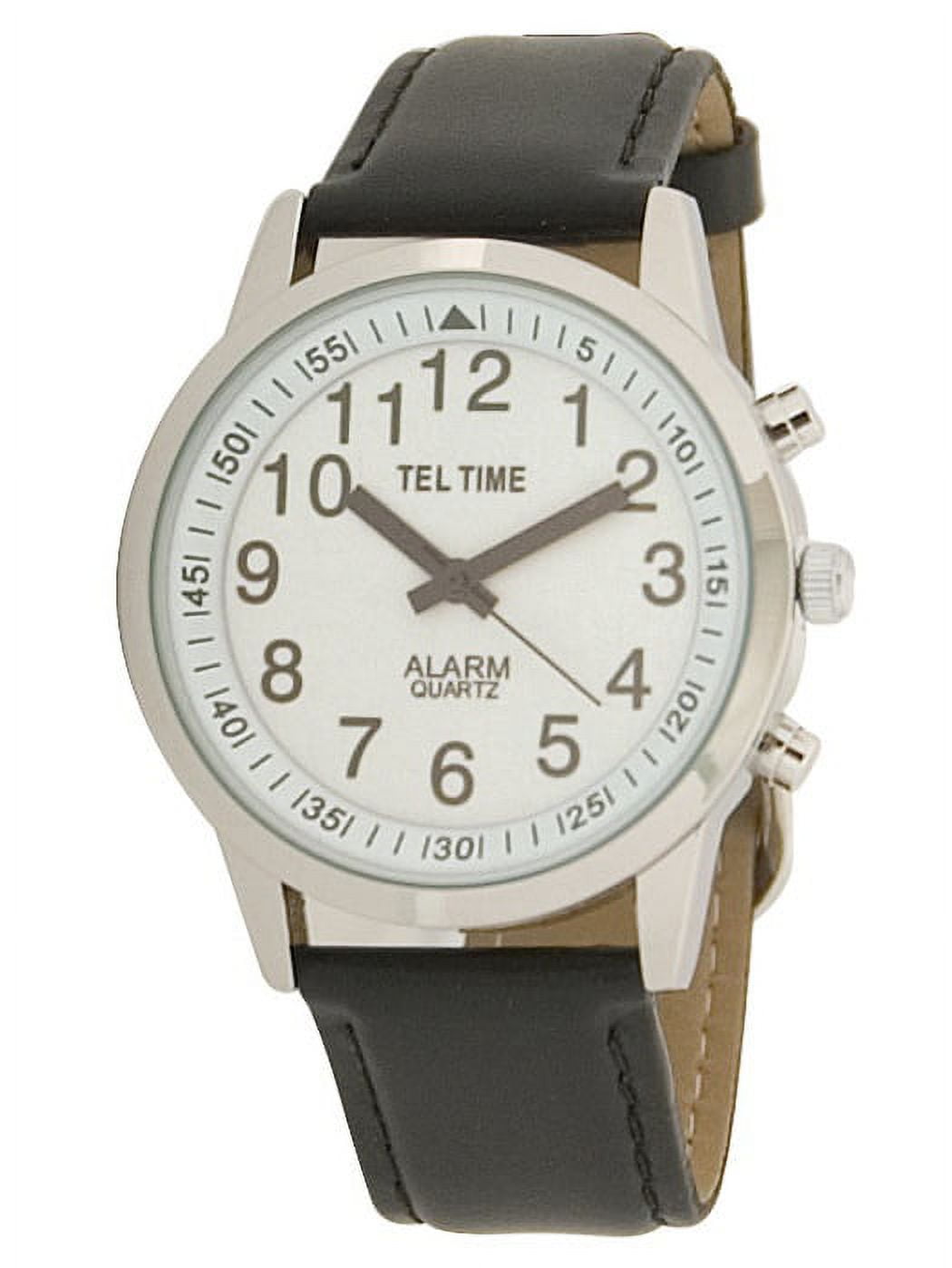 Mens Touch Talking Watch- Large Face- Leather Band- English - Walmart.com